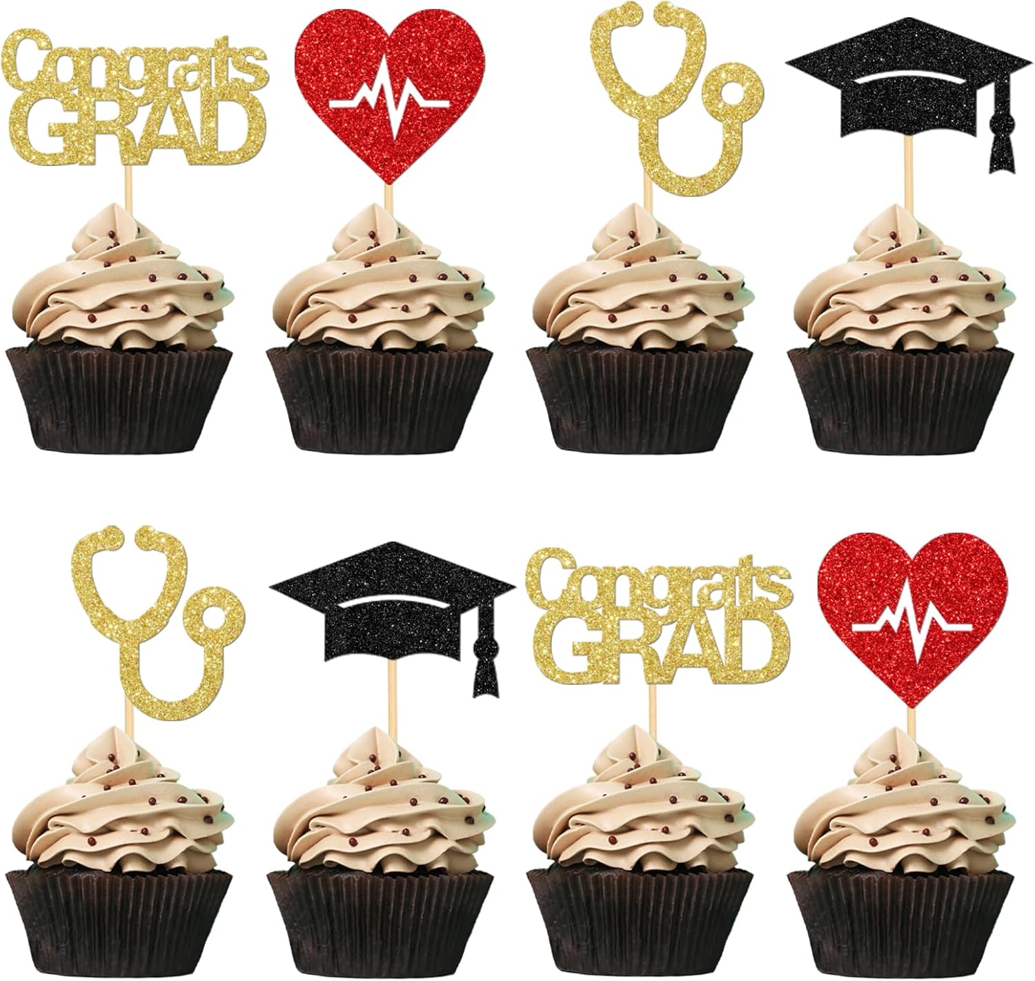 Amazon.com: ShuanQ Congrats Doctor Cupcake Toppers - Doctor Graduation ...