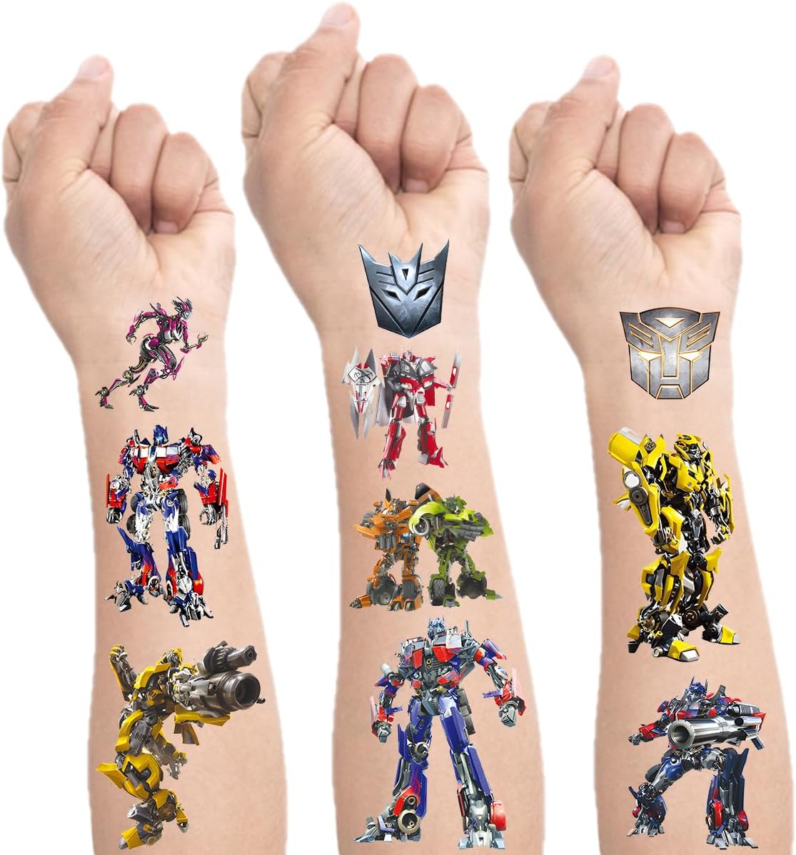 Amazon.com: 8 Sheets Party Tattoo Stickers For Transformers, Party ...