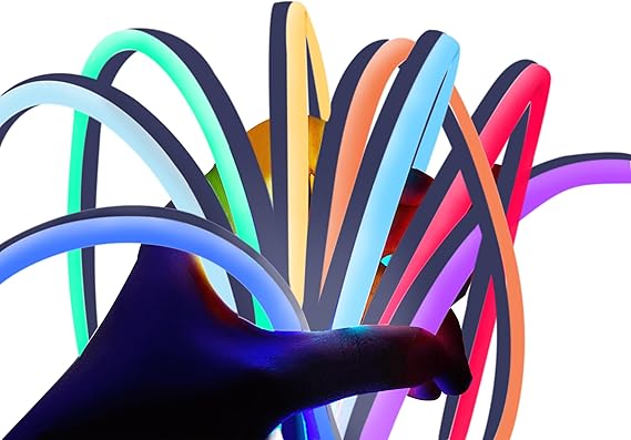 Amazon.com: Shine Decor LED RGB Neon Rope Lights 82FT/25M, Multicolor ...