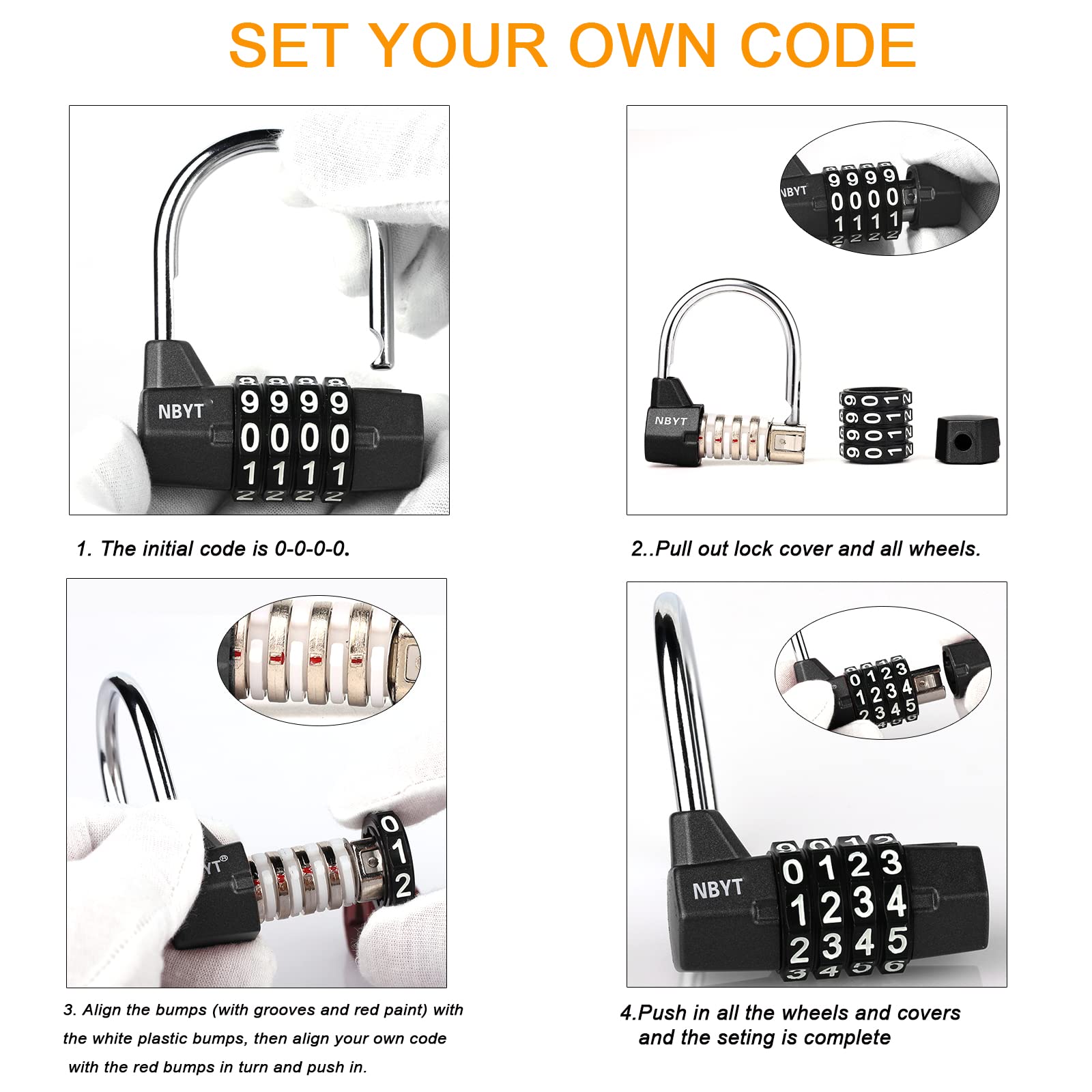Blue Locker Lock Combination Padlock,Waterproof Padlock With Code, 4 ...