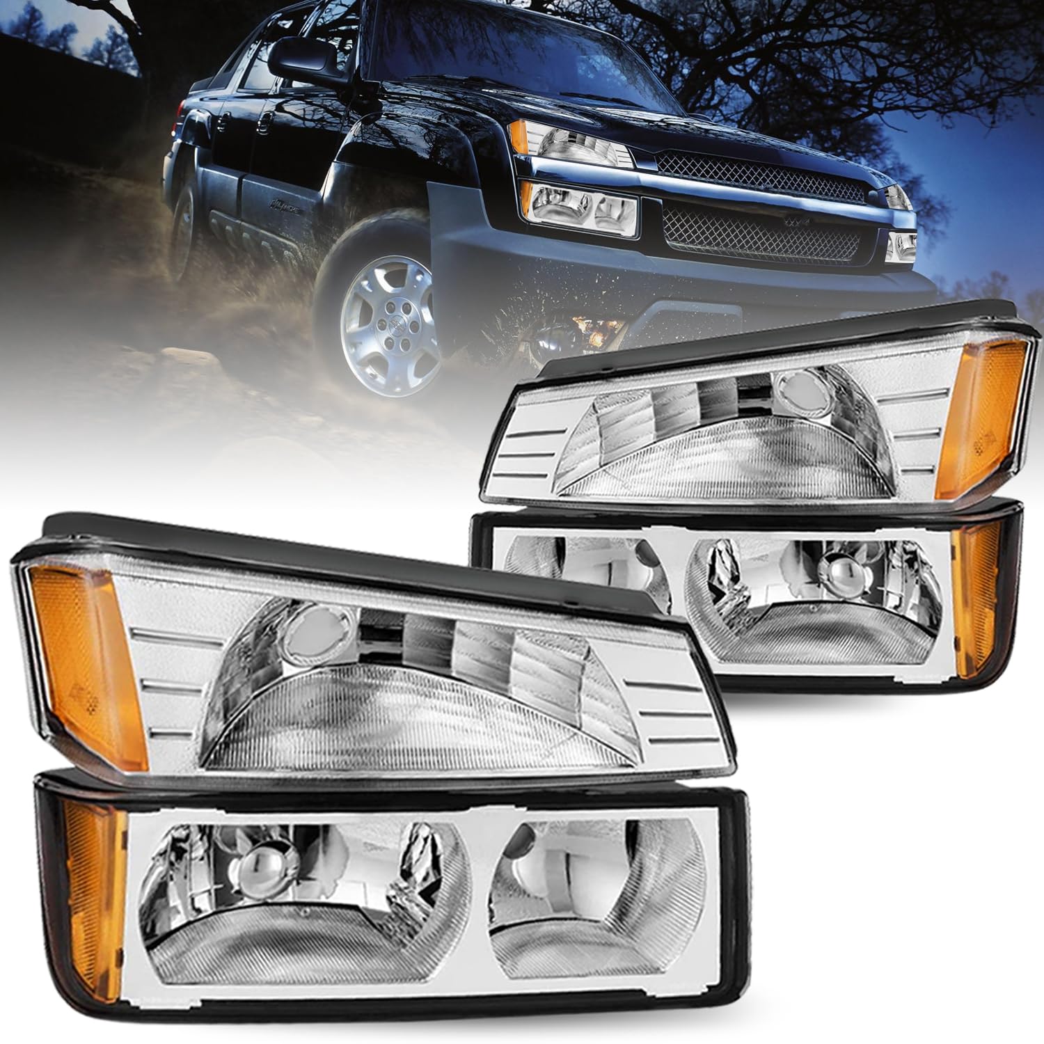 Amazon.com: SOCKIR 4PCS Headlight Assembly Compatible with 2002-2006 ...