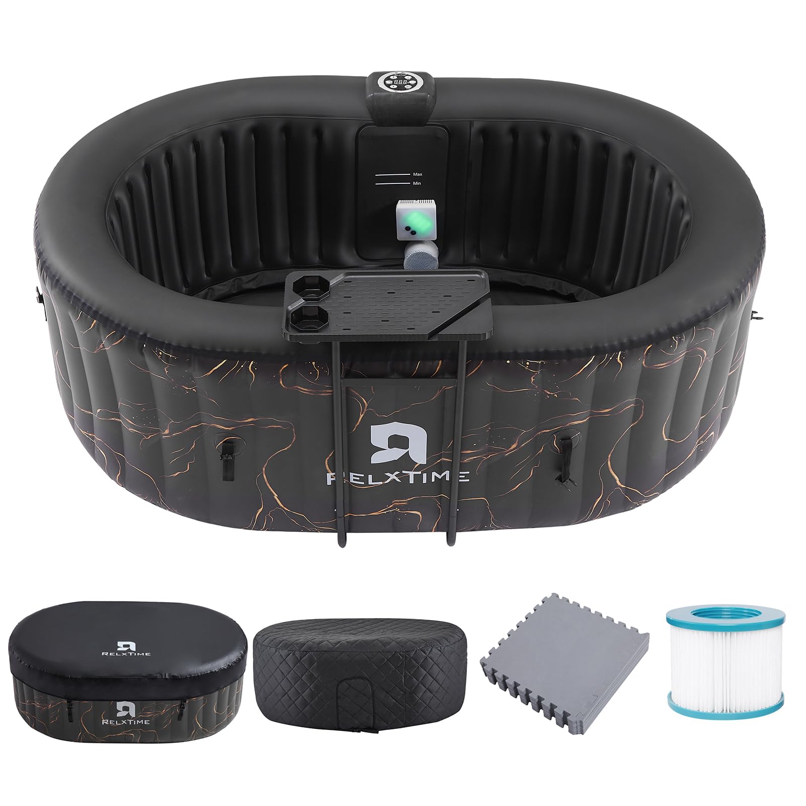 Lazy Spa Inflatable 2-Person Hot Tub – 100 Air Jets, Built-in Heater ...