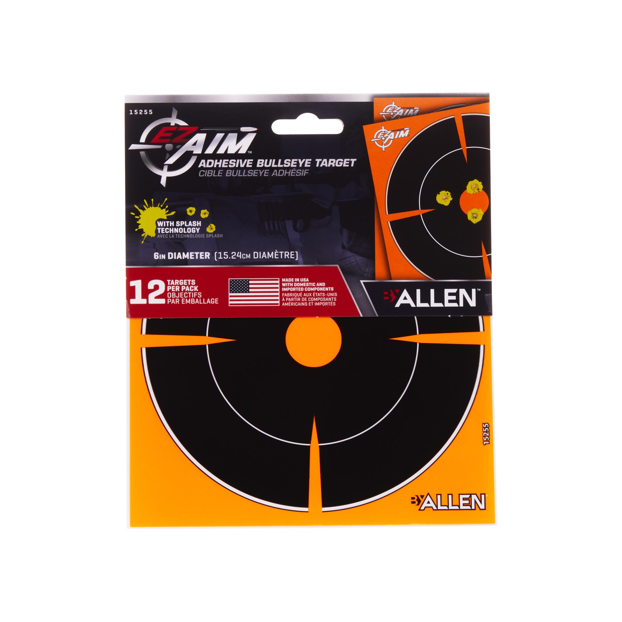 EZ Aim Adhesive Splash 8-Inch Bullseye 6-Pack