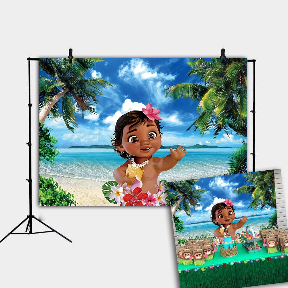 Buy Summer Moana Backdrop Beach Ocean Tropical Coconut Palm Tree Blue ...