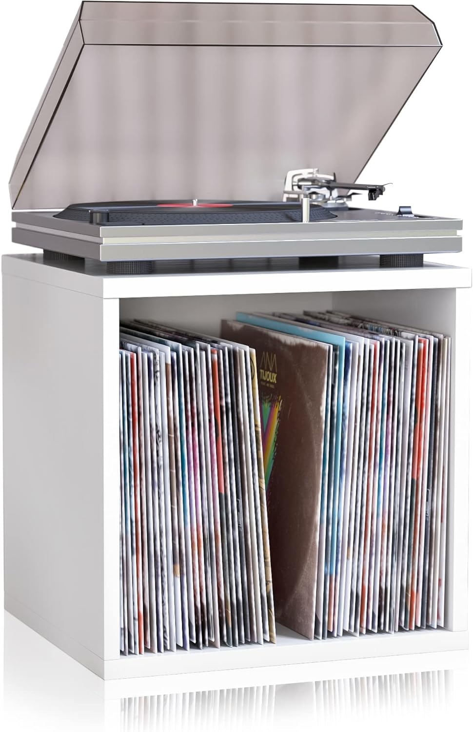 Amazon.com: Way Basics Modern Turntable Stand Fits 65-70 LP Album ...