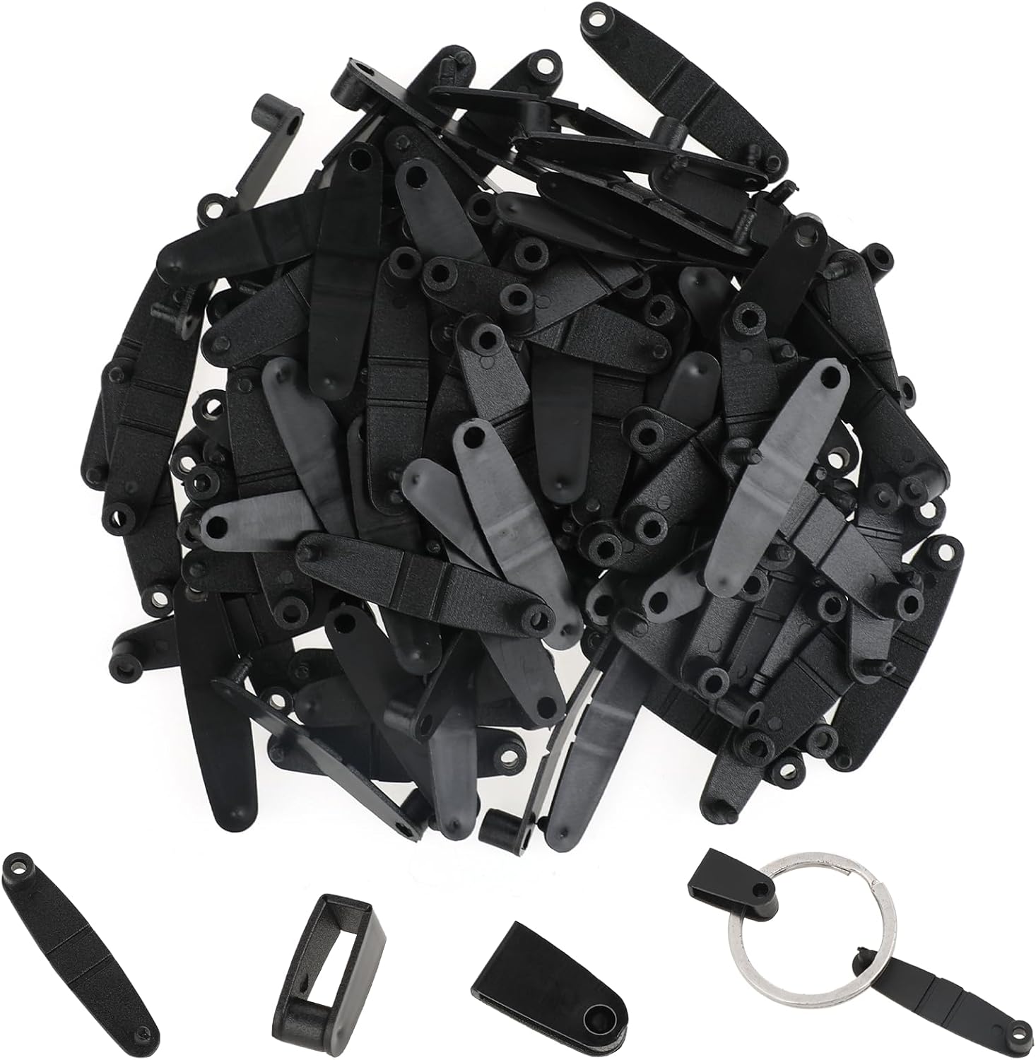 Amazon.com: MOZEAT LENS 100Pcs Black Plastic Keychain Clips