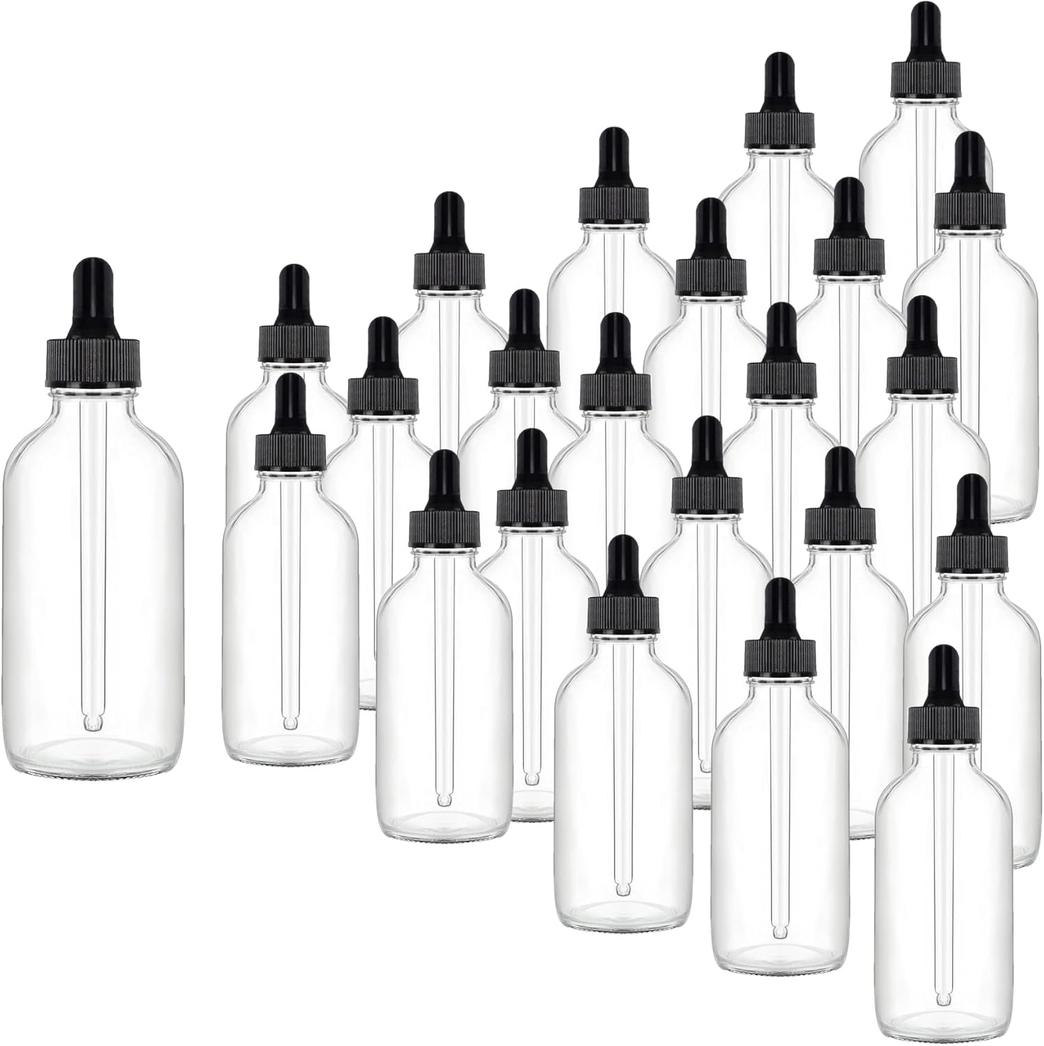 Amazon.com: Easeen 24 Pack 4oz Clear Glass Dropper Bottles, Eye Dropper ...