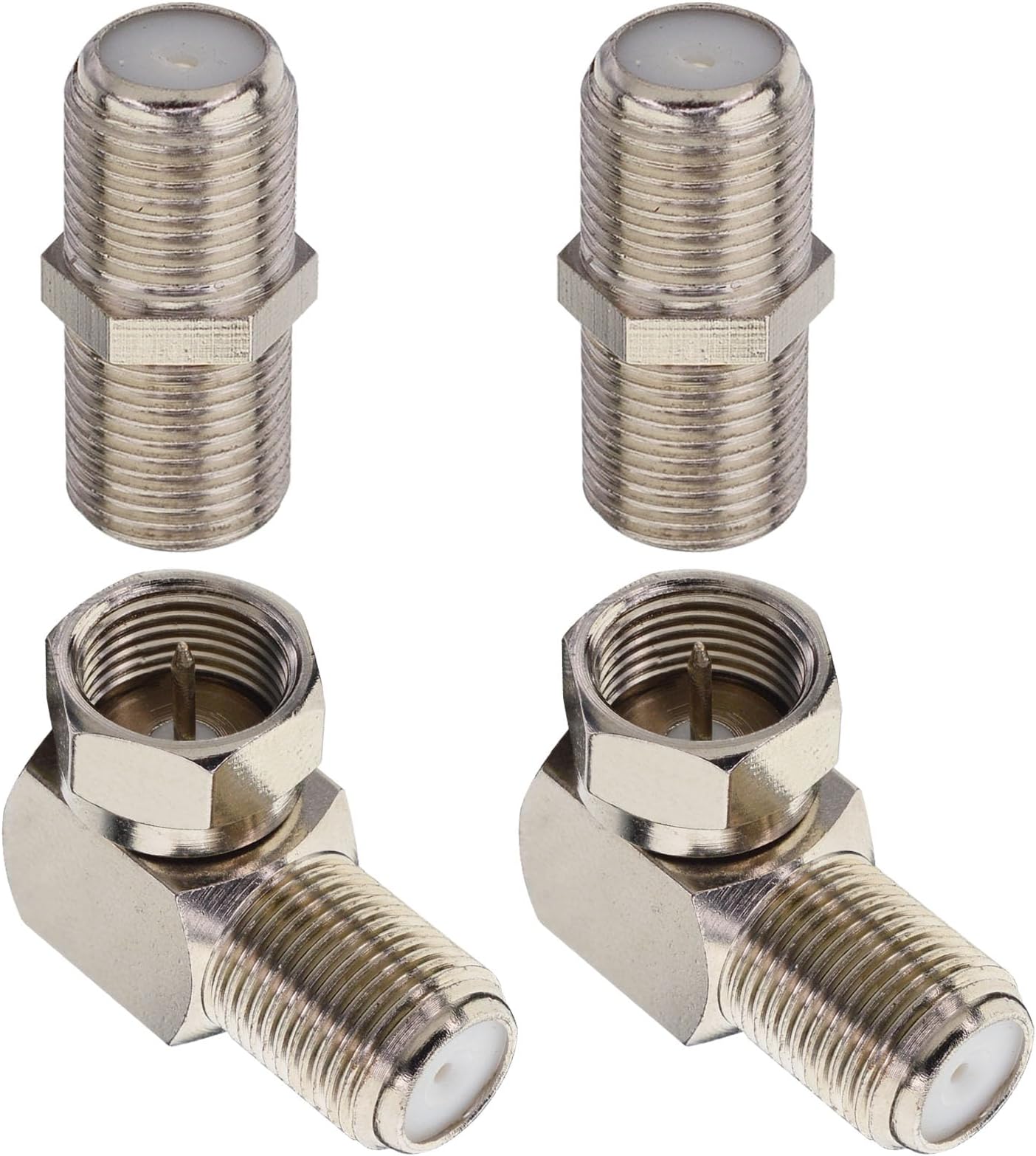 Amazon.com: Ruiwaer 3pcs F Type Right Angle Adapters, Screw On Male to ...