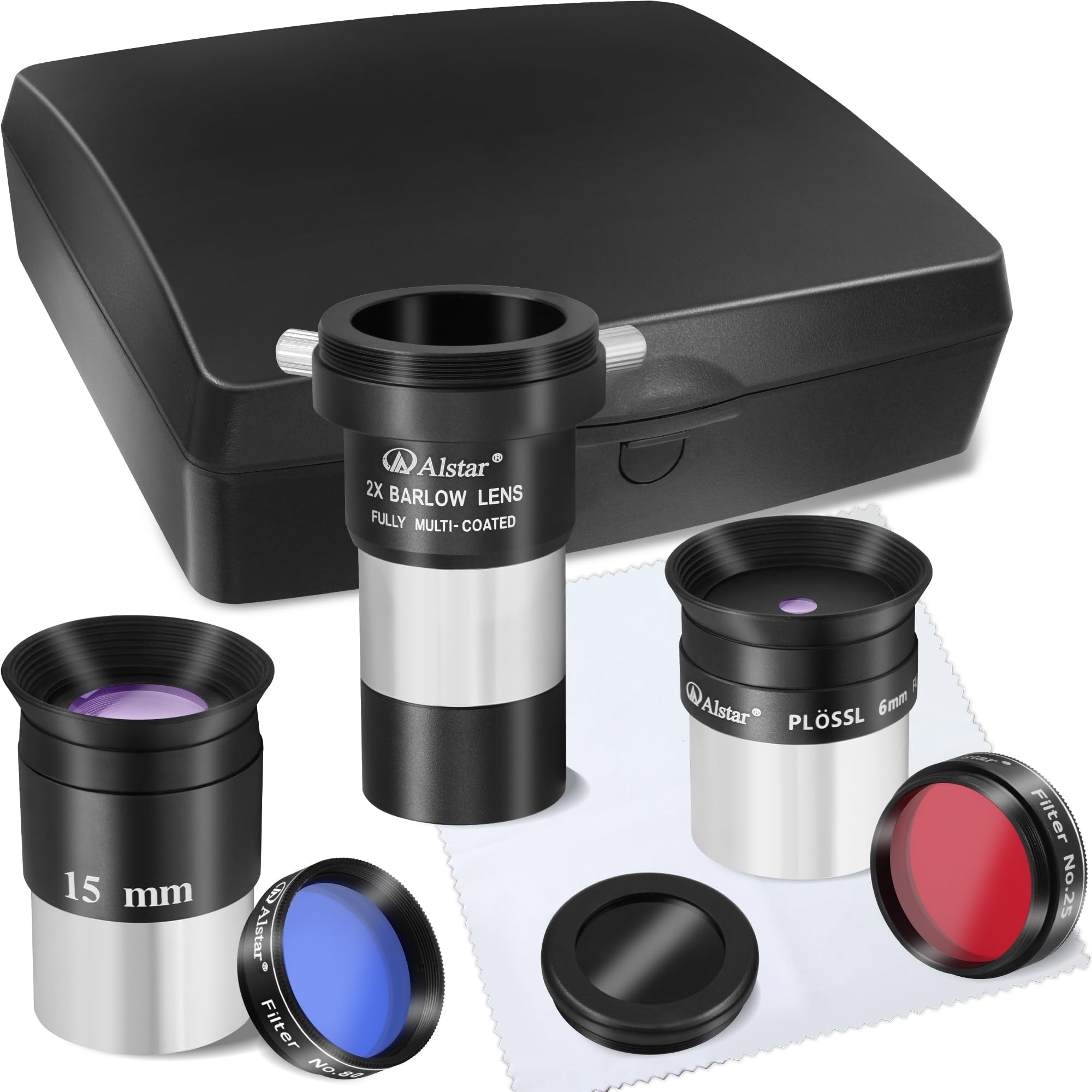 Amazon.com : Celestron 8 Piece Telescope Accessory Kit – Eyepieces, 2X ...