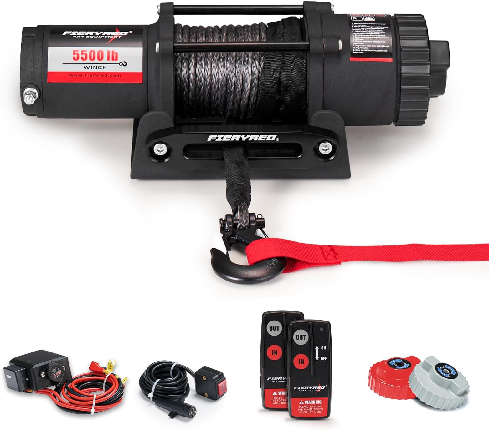Amazon.com: HFT Badland ATV Utility Winch with Wire Rope and Wireless ...