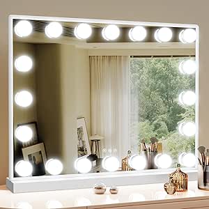 Amazon.com : DEXHOM 22.8X18.5 Vanity Mirror with Makeup Lights,Tabletop ...