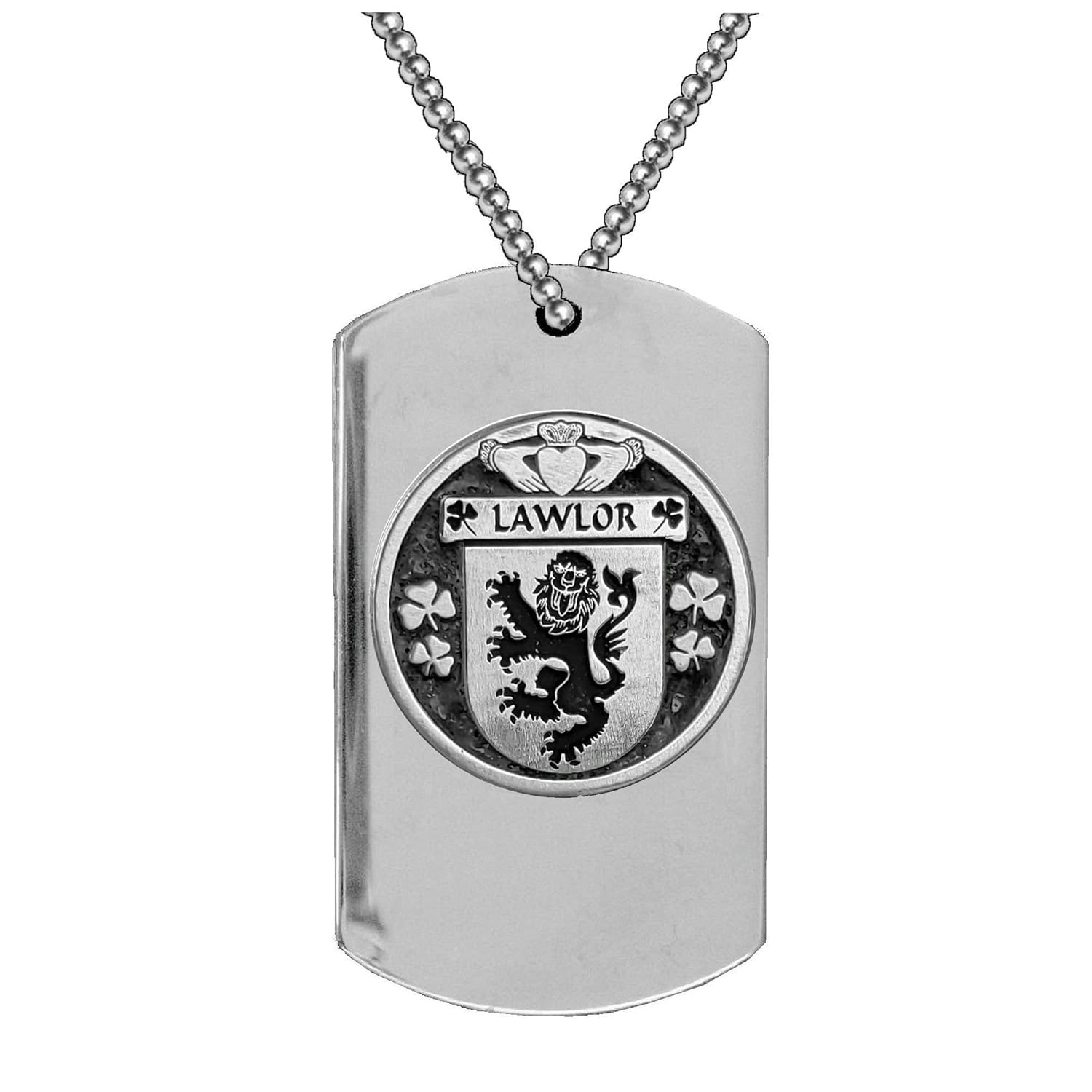 Amazon.com: Lawler Dog Tag, Irish Coat of Arms Disk Stainless Steel ...