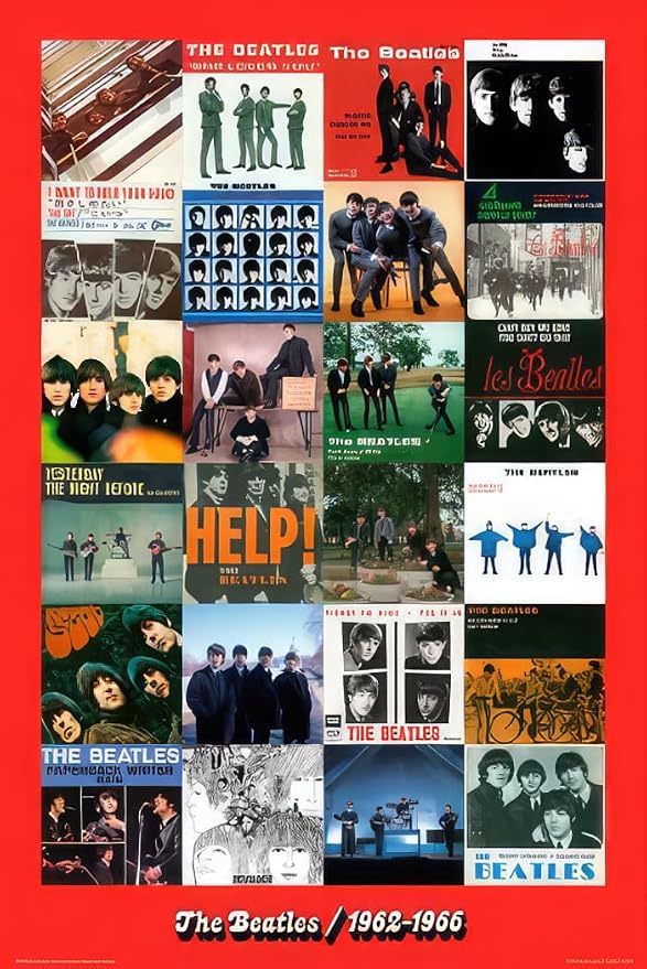 Amazon.com: The Beatles - Music Poster (The Catalog Red - Singles ...