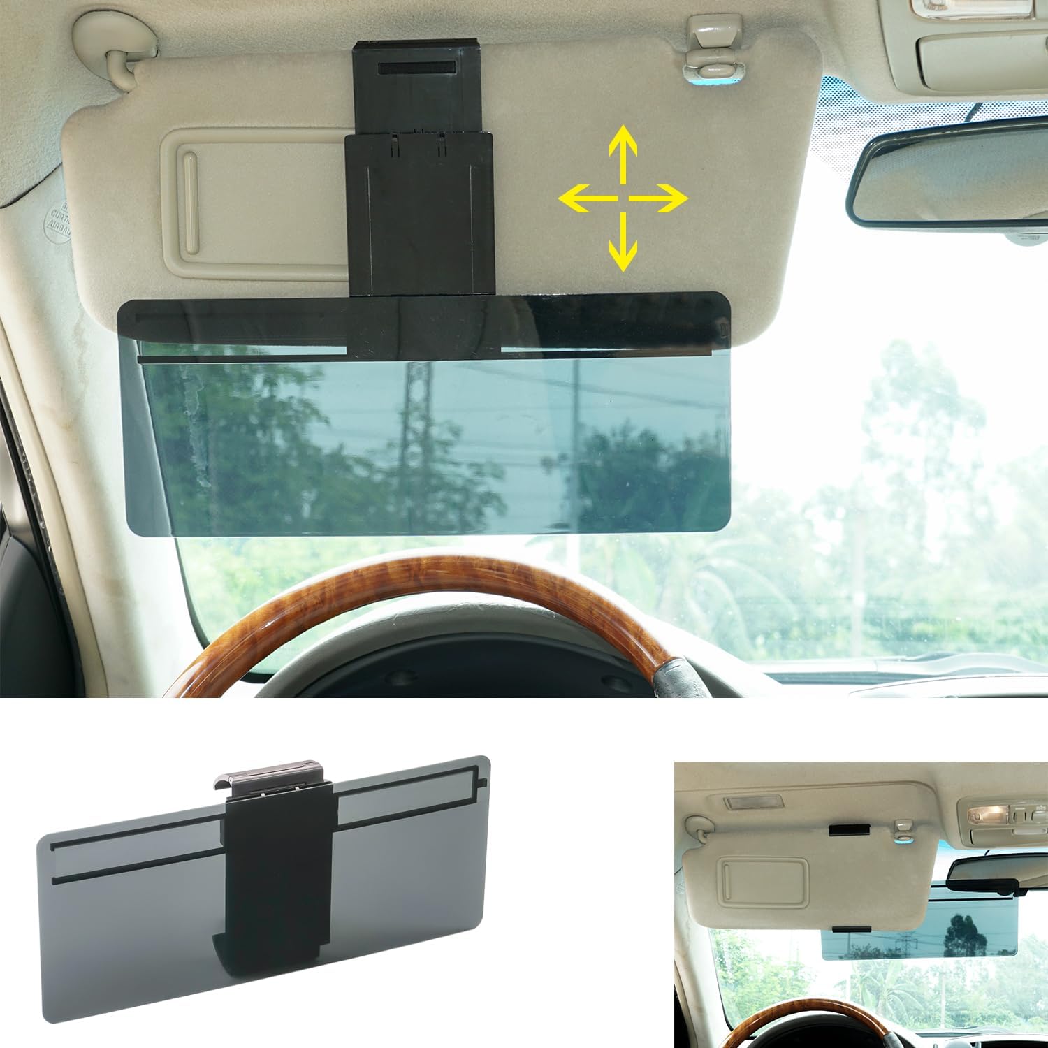 Amazon.com: TFY Universal Anti-Glare Car Sun Visor Extender Low-Angle ...