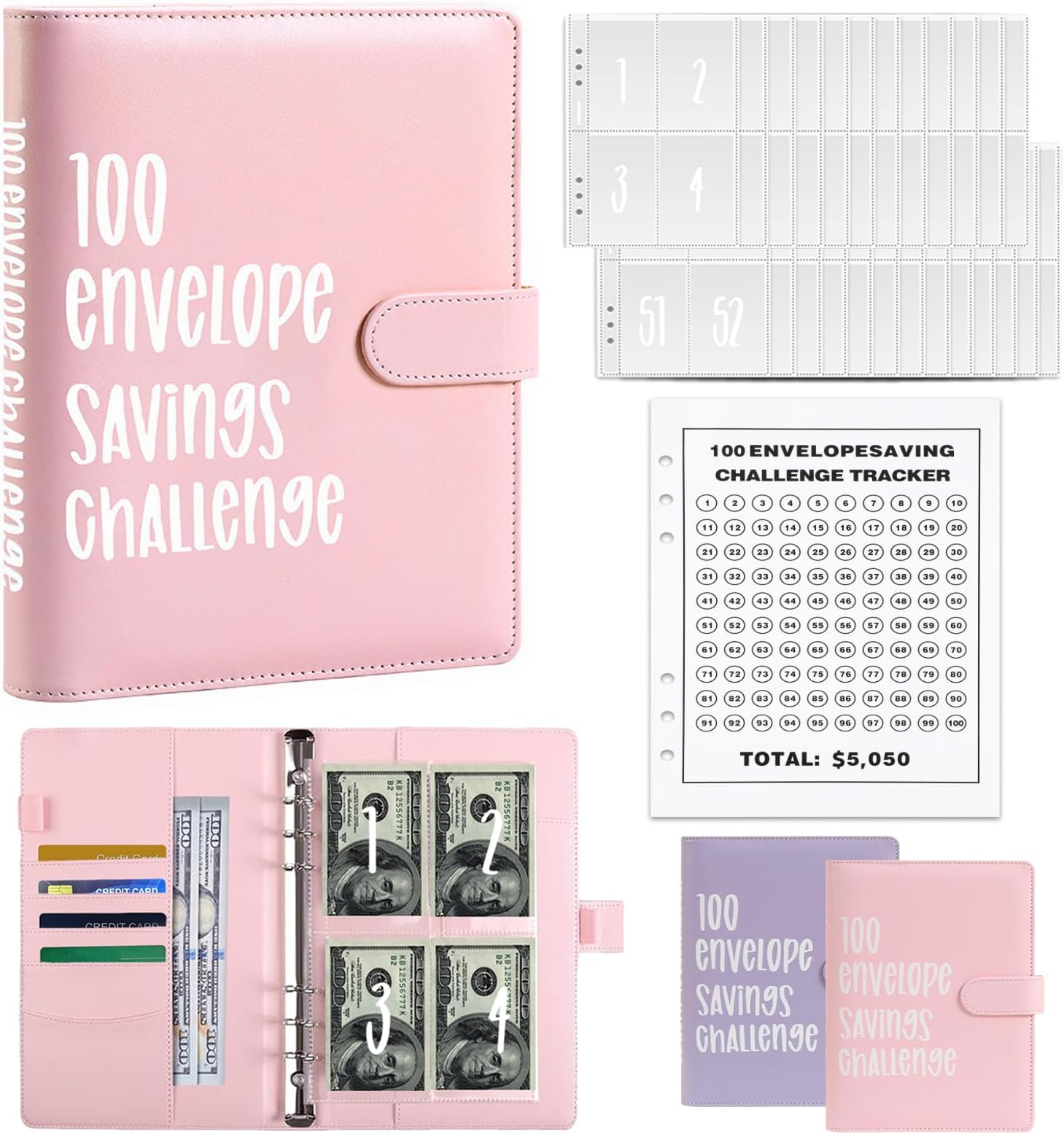 Amazon.com : 100 Envelopes Money Saving Challenge Binder Money Savings ...