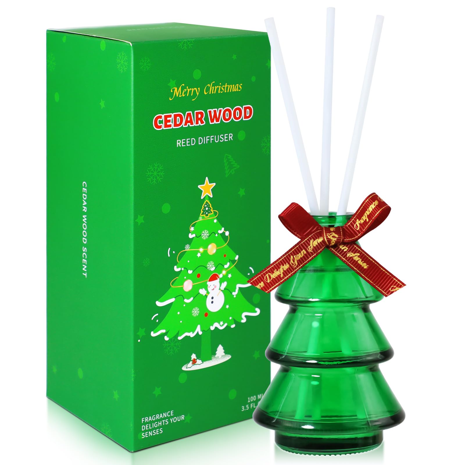 Christmas Reed Diffuser, 100ml Oil Set with Diffuser Sticks,Continuous ...