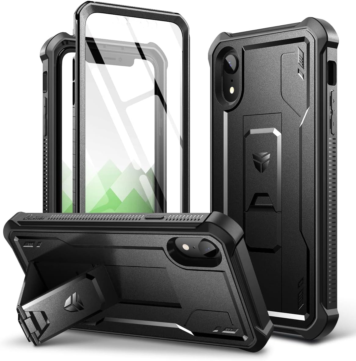 Amazon.com: Lanhiem iPhone XR Metal Case, Heavy Duty Shockproof Case ...