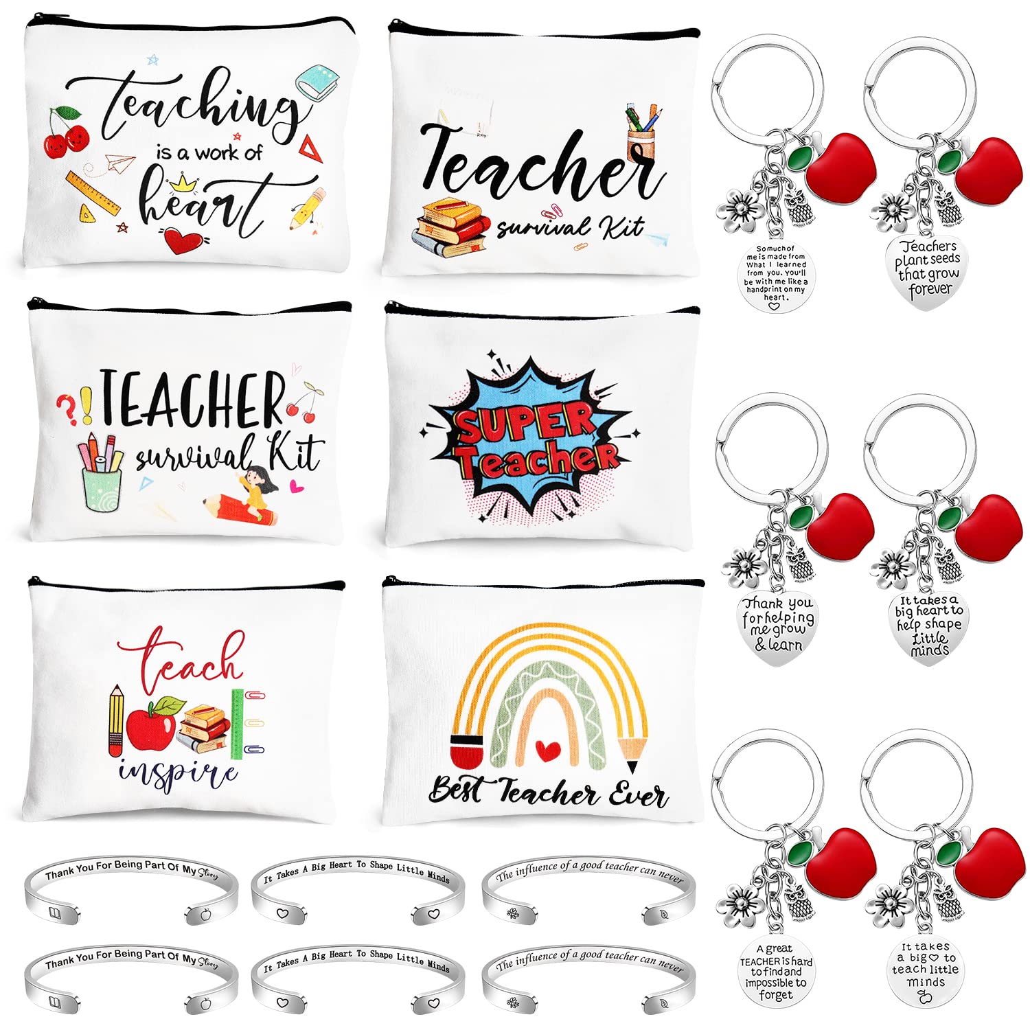 Amazon.com: UAREHIBY 18 PCS Teacher Appreciation Gifts in Bulk,6 Styles ...