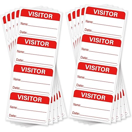 Amazon.com : Visitor Stickers,Visitor Name Stickers Labels,3 x 2 Inches ...