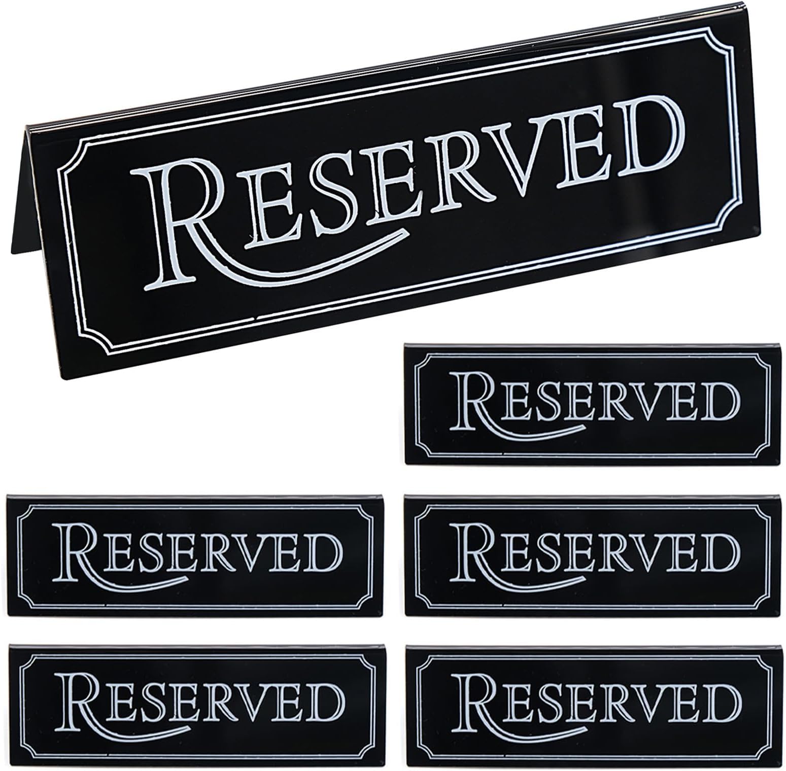 6 Pack Reserved Table Signs, Acrylic Reserved Table Tent Sign Guest ...