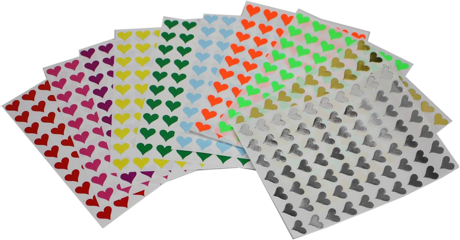 Hearts Stickers in 10 Color Labels 1.3cm (13mm) - Heart Labels for ...