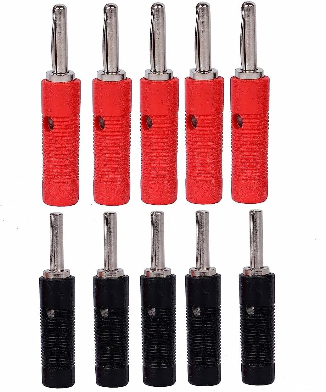 Audio Speaker Wire Cable Pin Type Banana Plugs 4mm (Black, Red) (12 ...