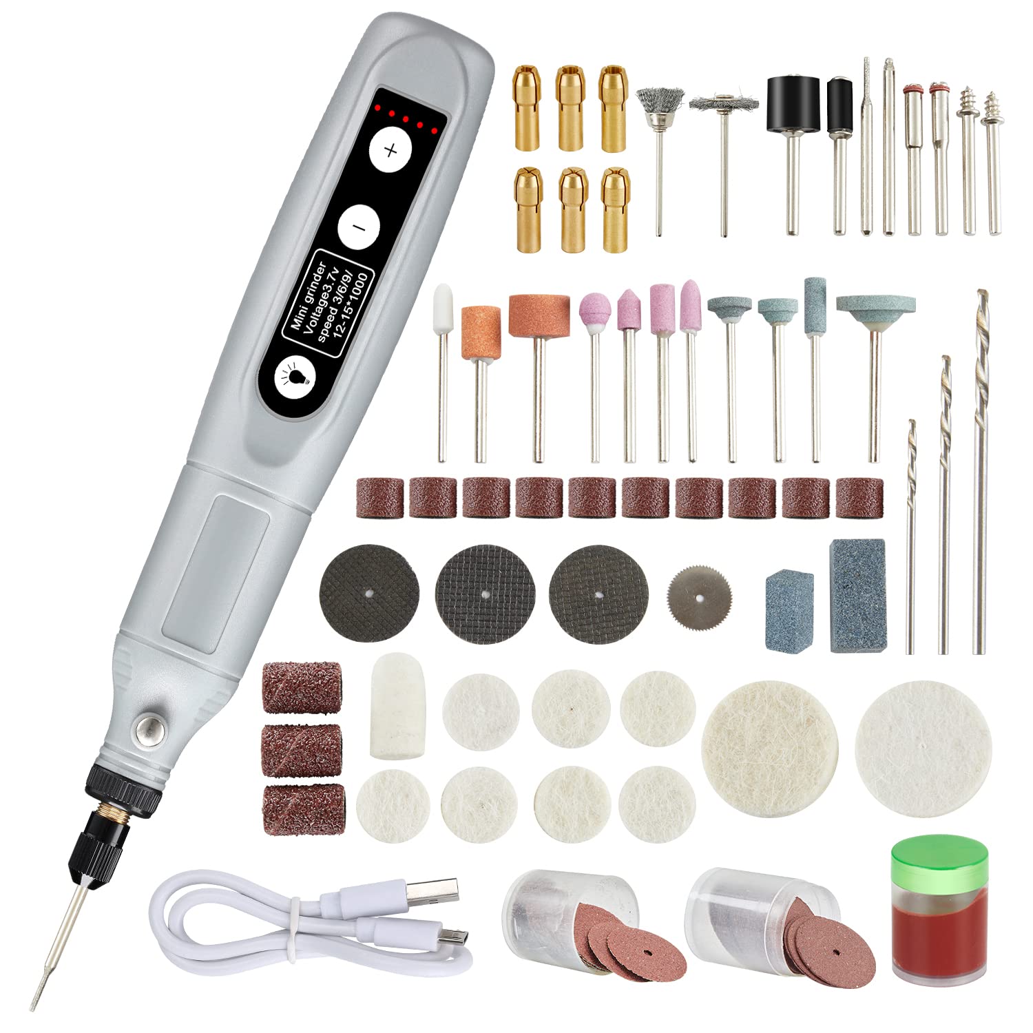 Buy Cordless Rotary Tool, Engraving Pen with 130PCS 2000mAh 3.7V Mini ...