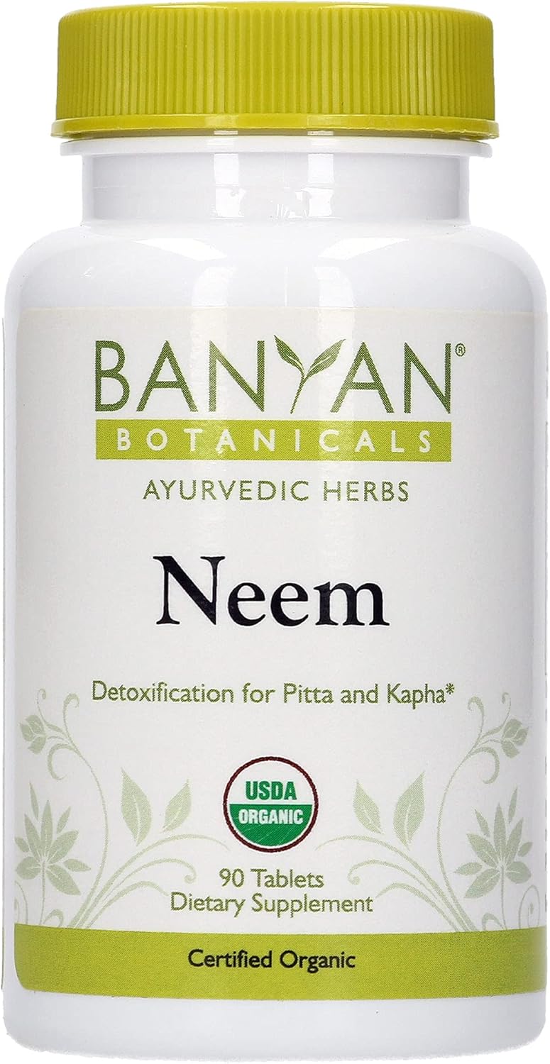 Organic Neem Tablets for Skin & Hair Health - 90 Tablets - Non-GMO ...