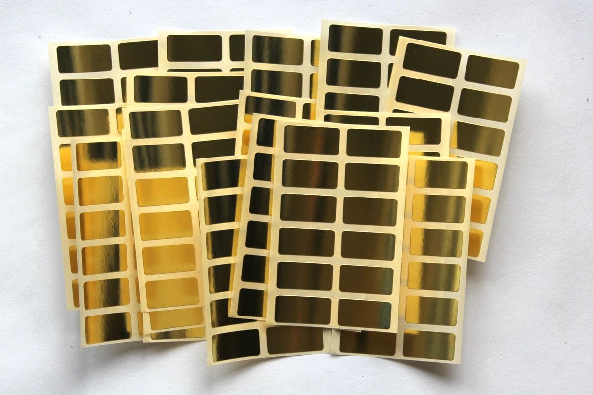 200 Shiny Gold Stickers - Sticky Coloured Self Adhesive Labels for ...