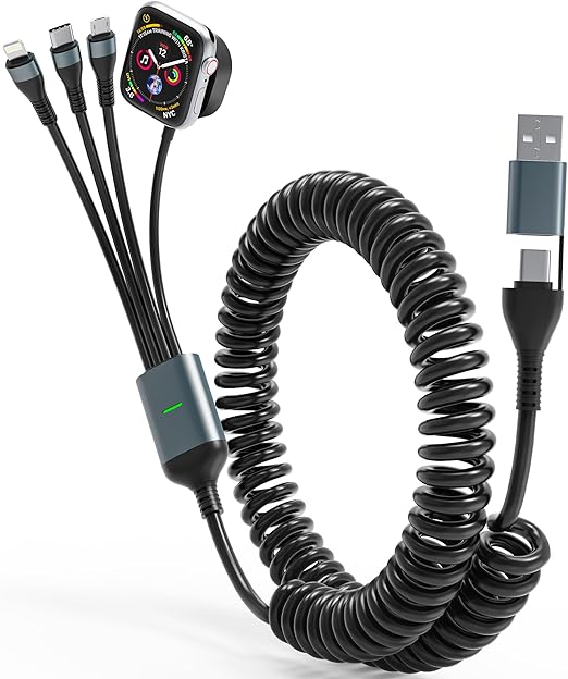 Amazon.com: Retractable Charging Cable for Apple Watch - 4 in 1 100W ...