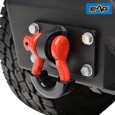 Amazon.com: EAG D-Ring Shackles with Mount Red D-Rings Black Isolators ...