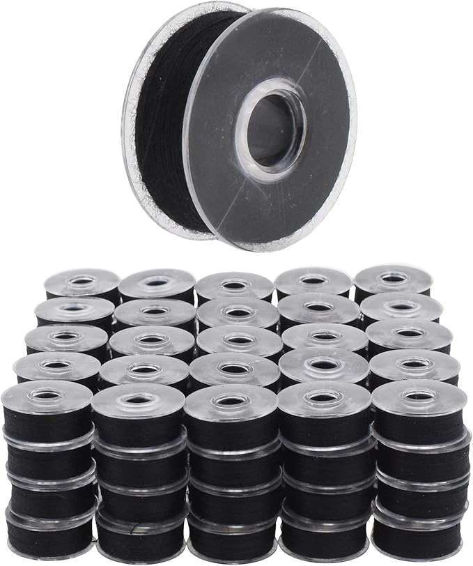 Amazon.com: Mandala Crafts 144 Black Size L Prewound Bobbins for Singer ...