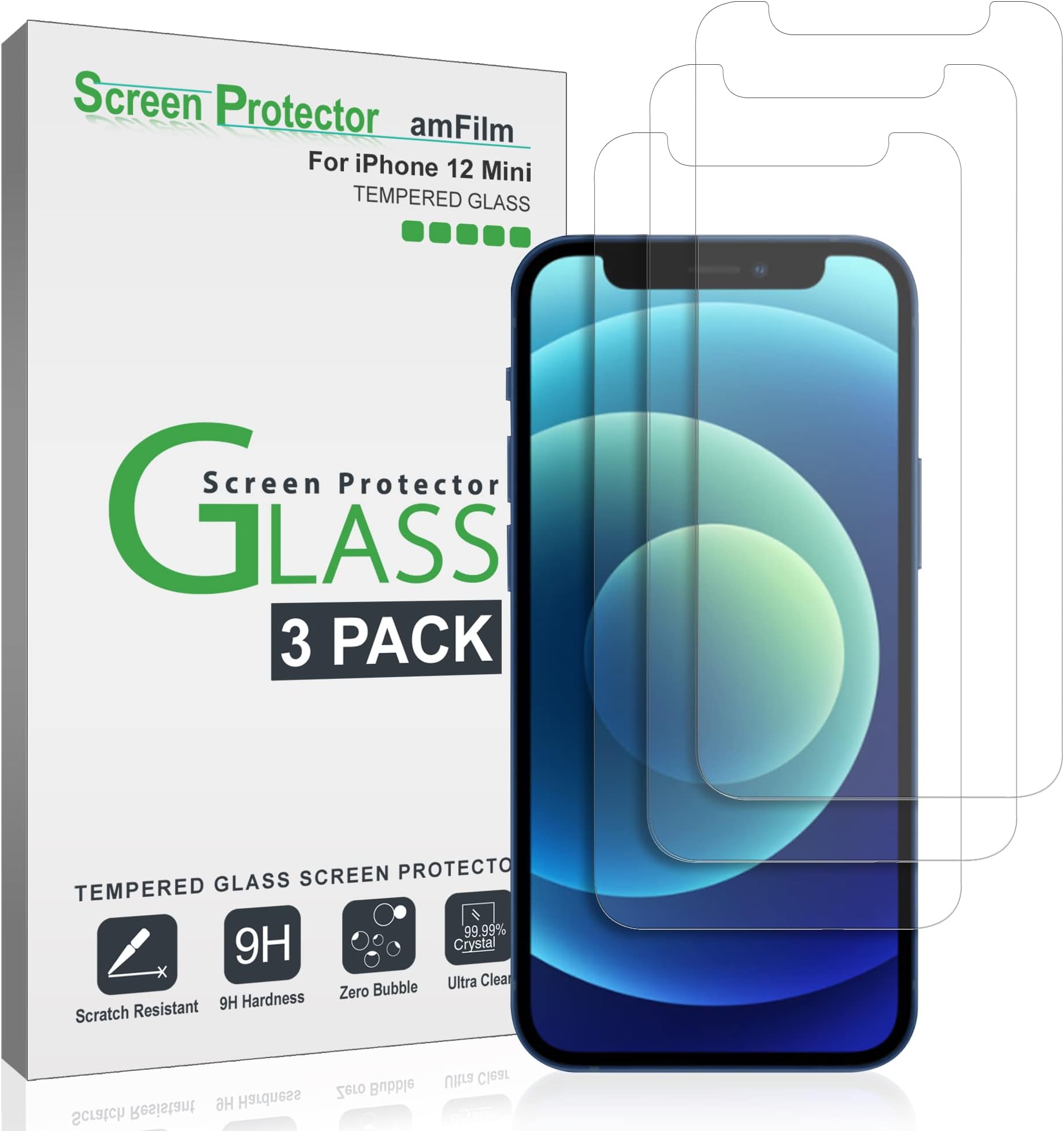 Amazon.com: amFilm Glass Screen Protector Compatible with iPhone 12 ...