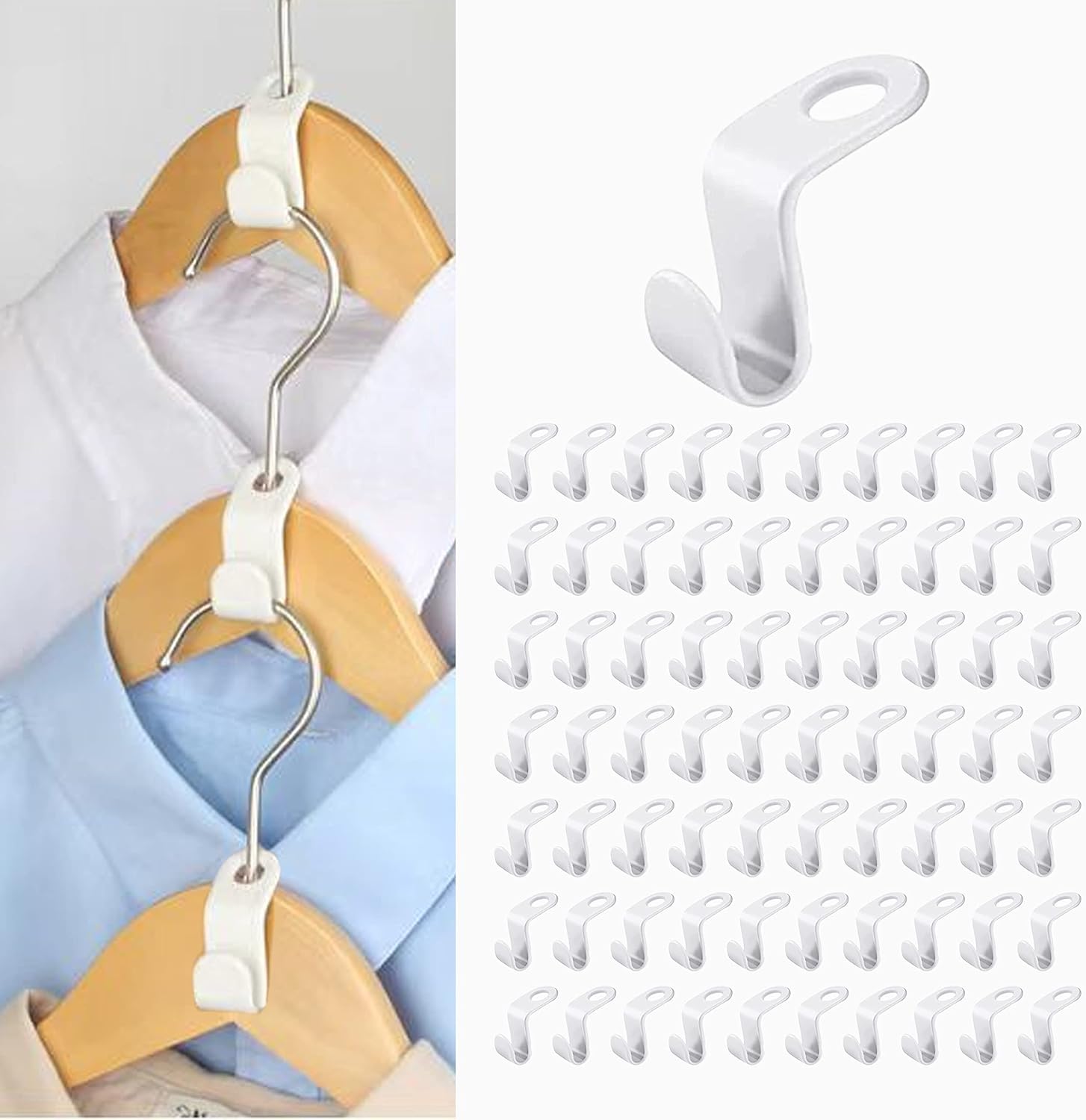 Amazon.com: XUGDJKI 70PCS Clothes Hanger Connector Hooks，Hanger ...