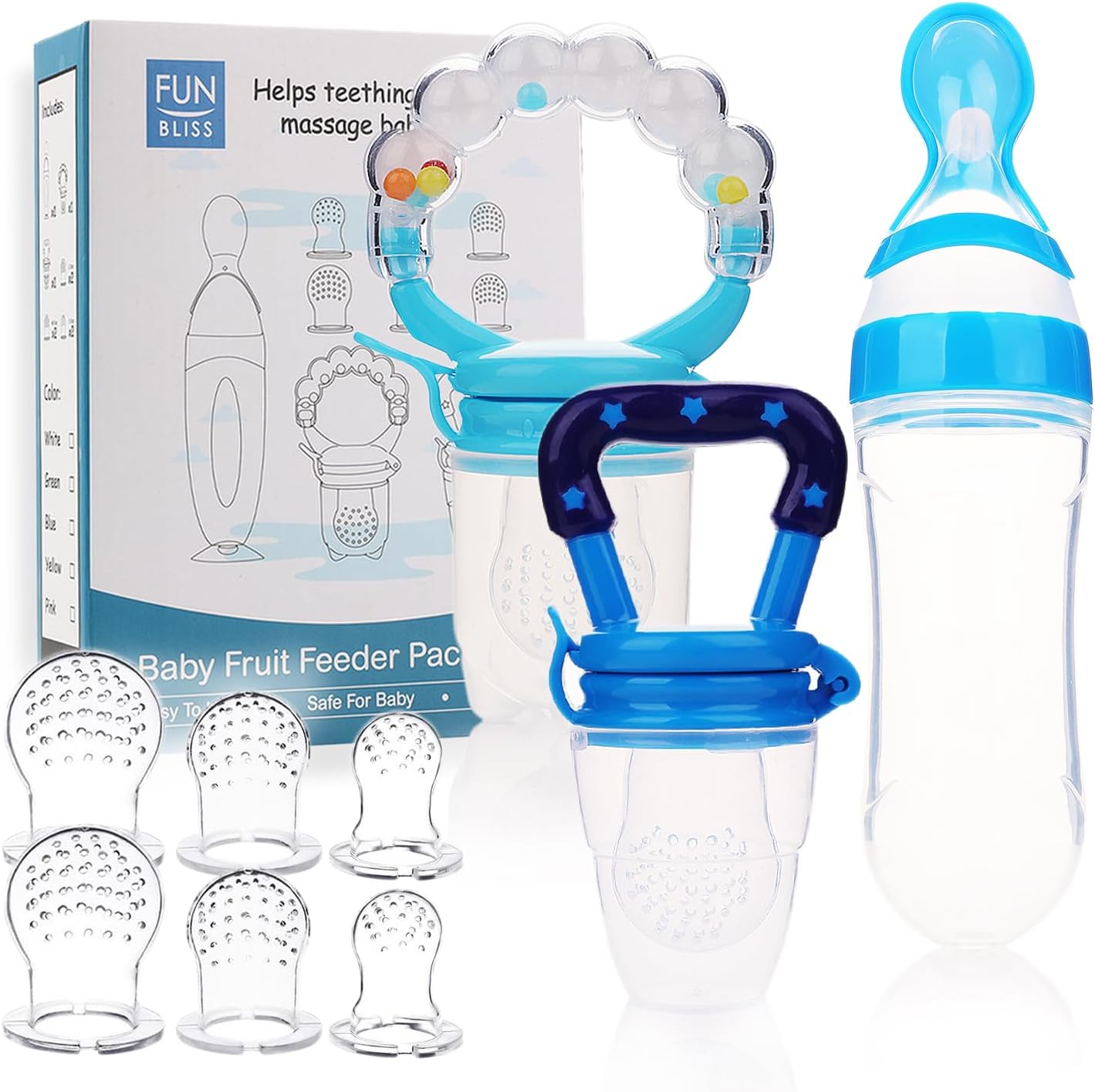 Amazon.com : Funbliss Baby Fruit Feeder Pacifier with Spoon Bottle ...