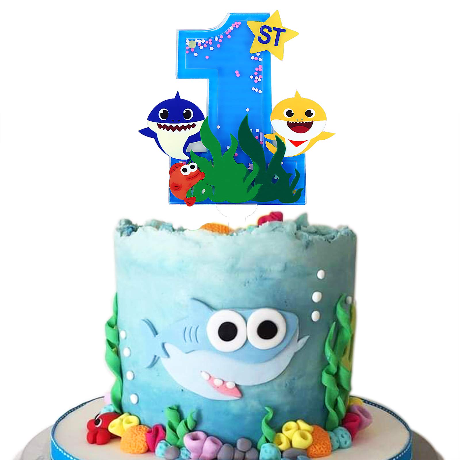 Buy Happy 1st Birthday Cake Topper Acrylic Baby Shark Birthday Cake Buy Happy 1st Birthday Cake Topper Acrylic Baby Shark Birthday Cake
