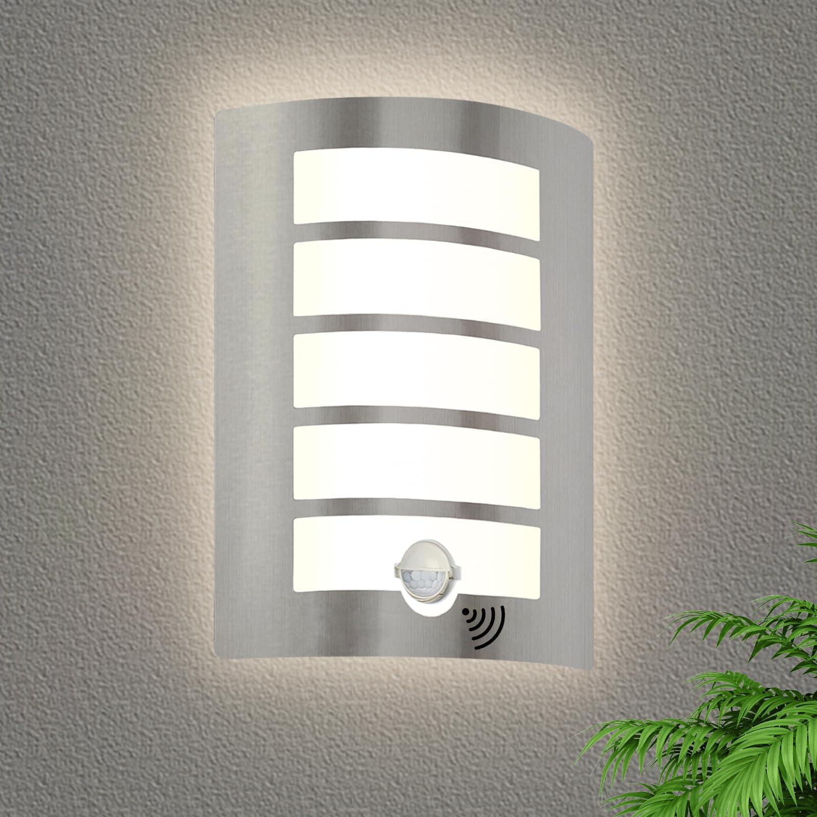 HiBay Außenlampe mit Bewegungsmelder E27 Wandlampe IP44 Eckig ...