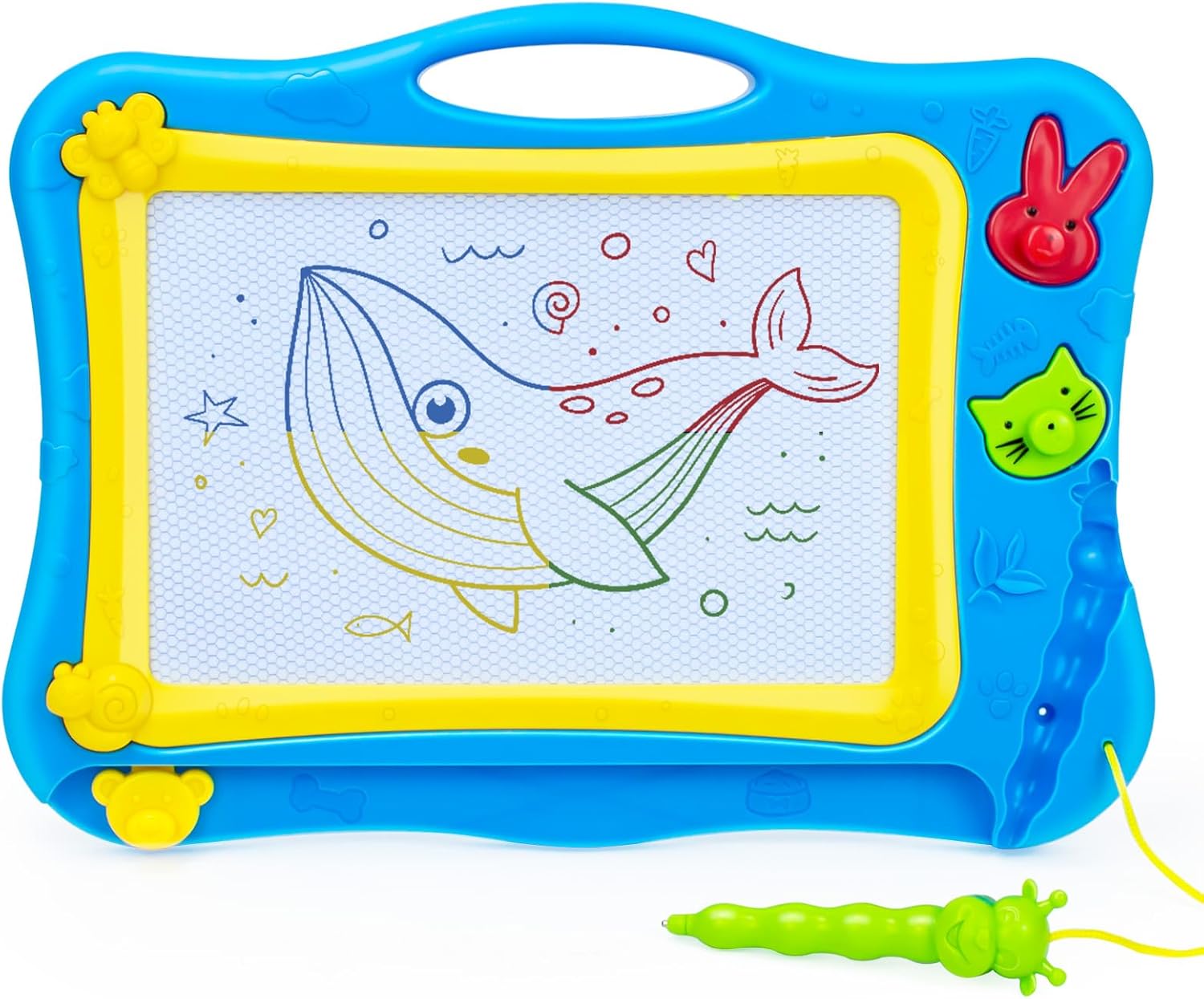 Amazon | Hymaz お絵かき 子供お絵描き お絵かきボード 大画面 子供向け マグネット 子供おもちゃ イラスト 落書き スタンプ付き 女の子 男の子 誕生日 プレゼント クリスマス ...