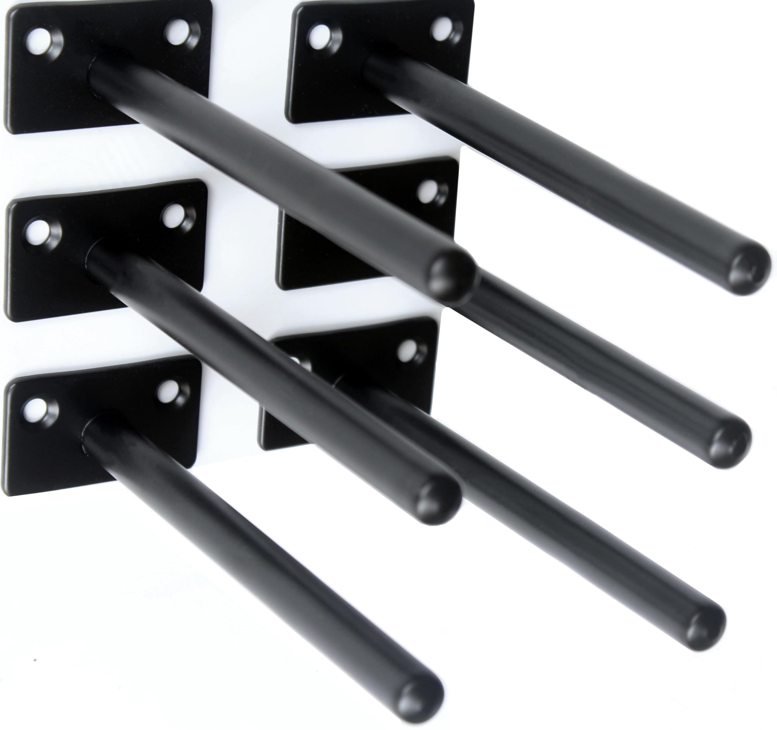 Snapklik.com : 6 Pack 5" Black Steel Tube Floating Shelf Bracket Blind ...