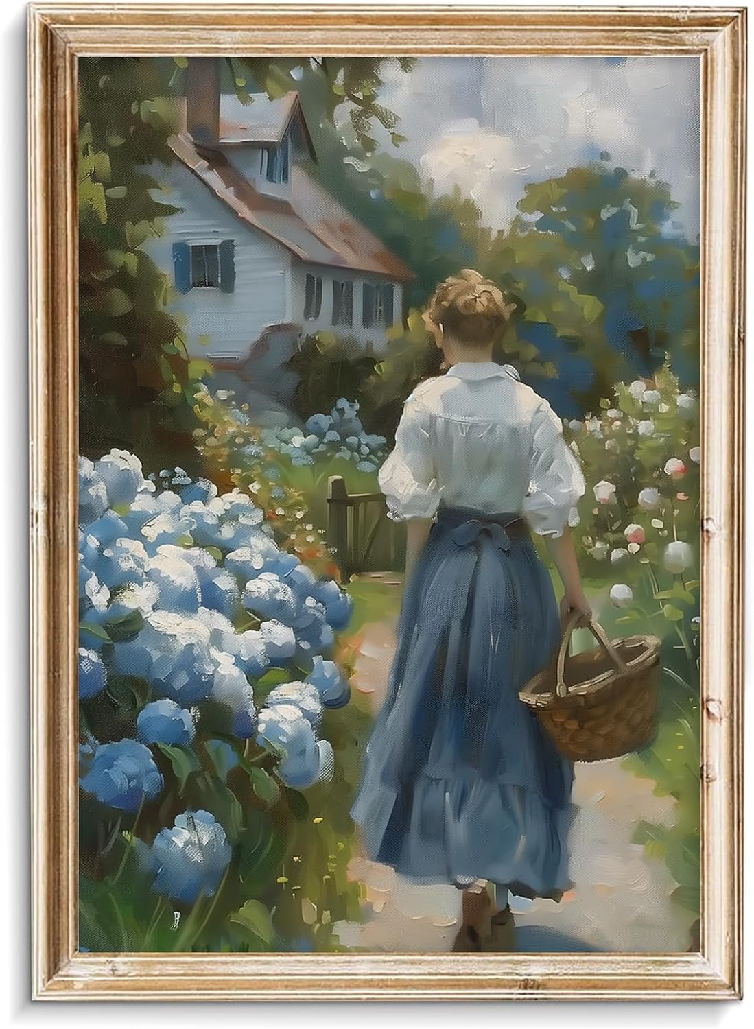 Amazon.com: Vintage Woman Picture Farmhouse Landscape Canvas Wall Art ...