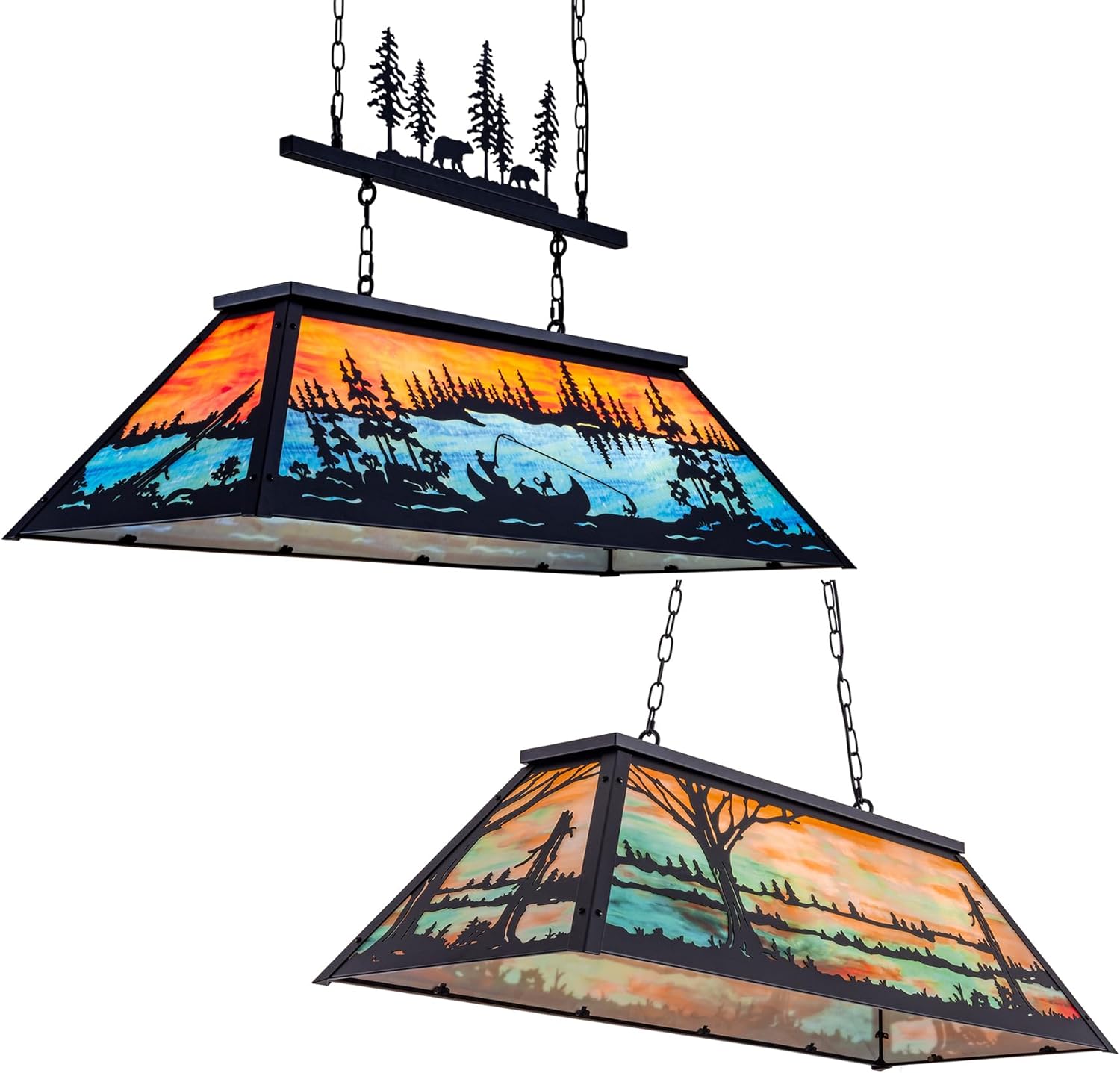Amazon.com: TOCHIC Vintage Pool Table Light Rustic Tiffany Style Black ...