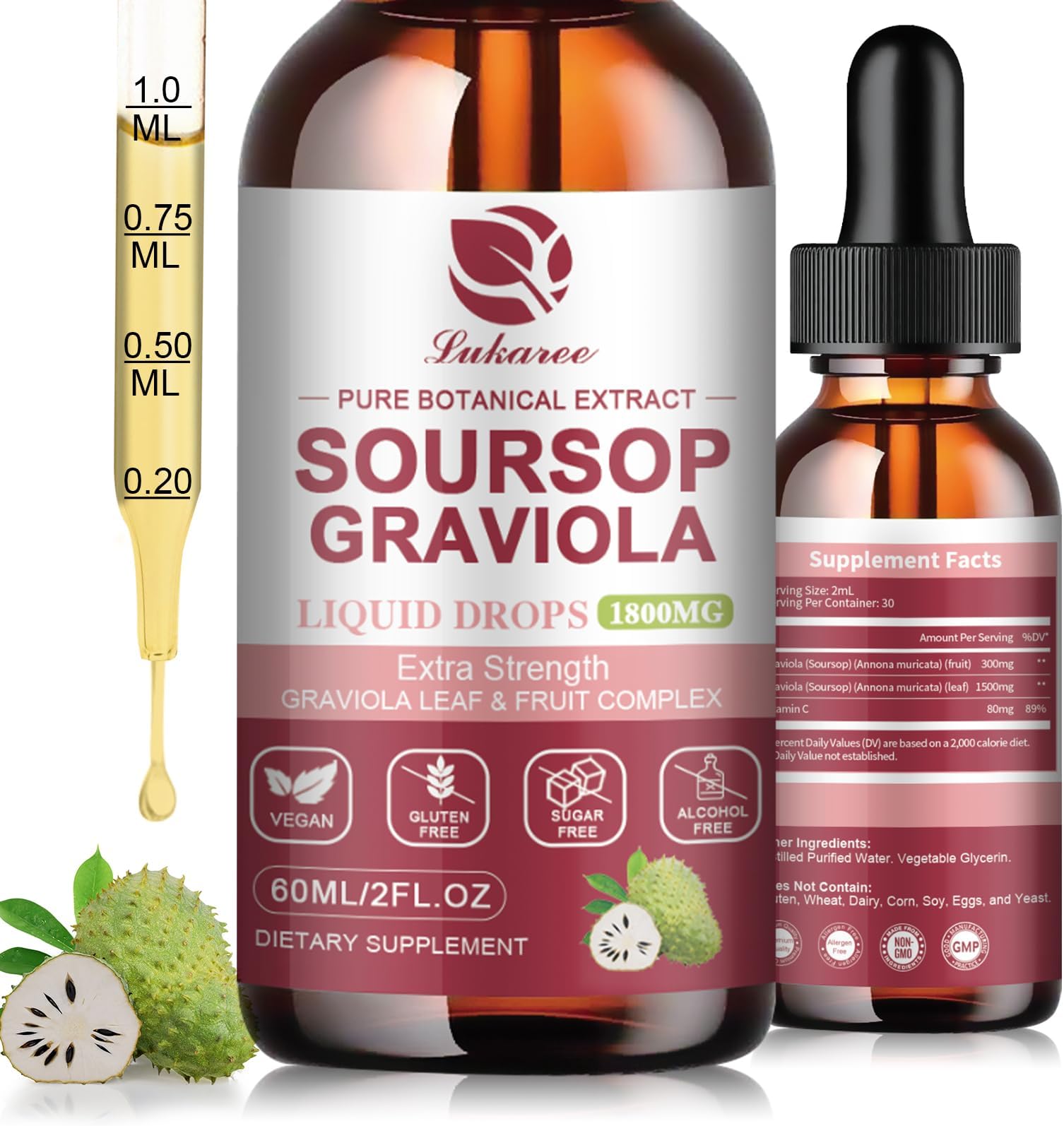Amazon.com: Organic Graviola Liquid Soursop Extract 4 oz Wildcrafted ...