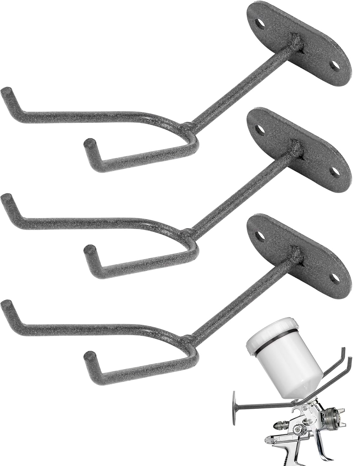 Amazon.com: QWORK Heavy Duty Wall Mount Gravity Feed Spray Gun Holder ...