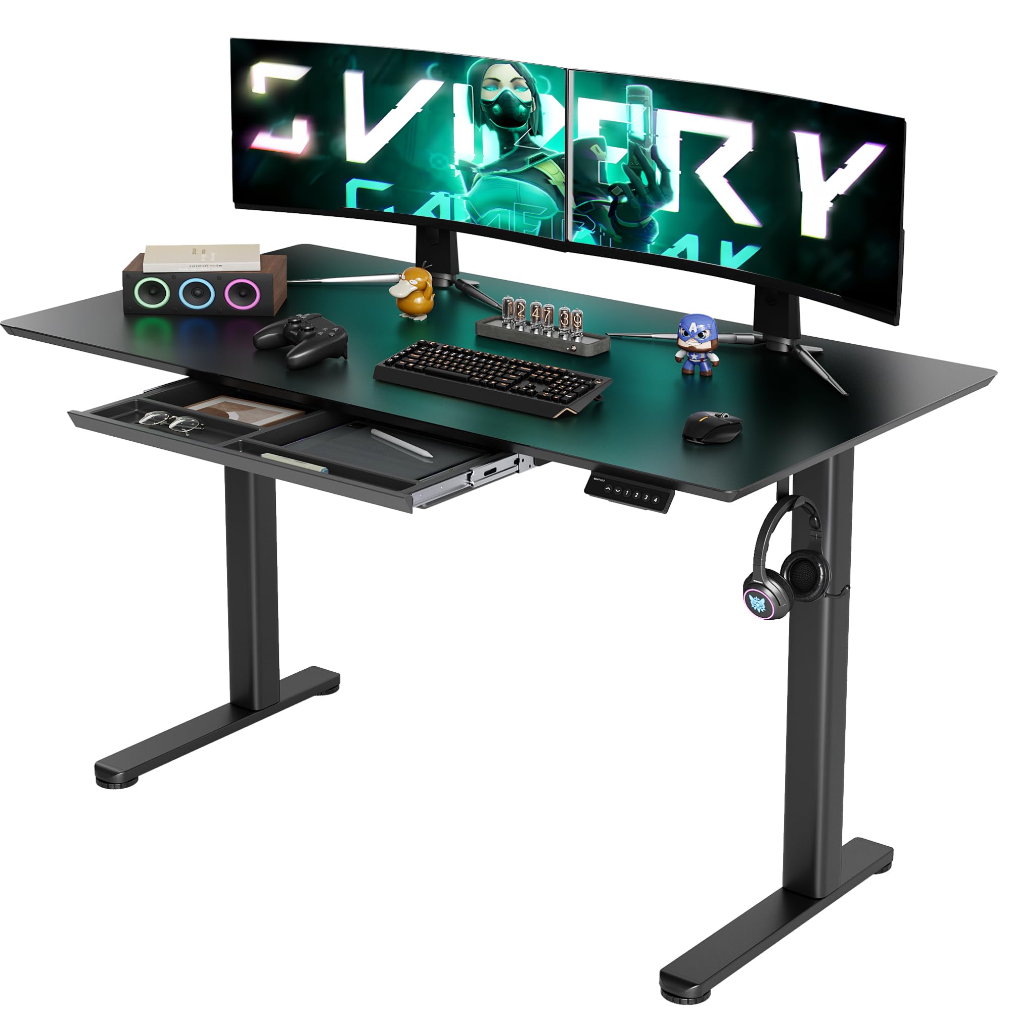 Snapklik.com : INNOVAR Glass Gaming Desk