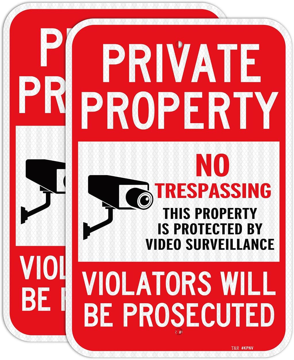 Amazon.com: T&R (2 Pack) Large No Trespassing Sign Private Property ...
