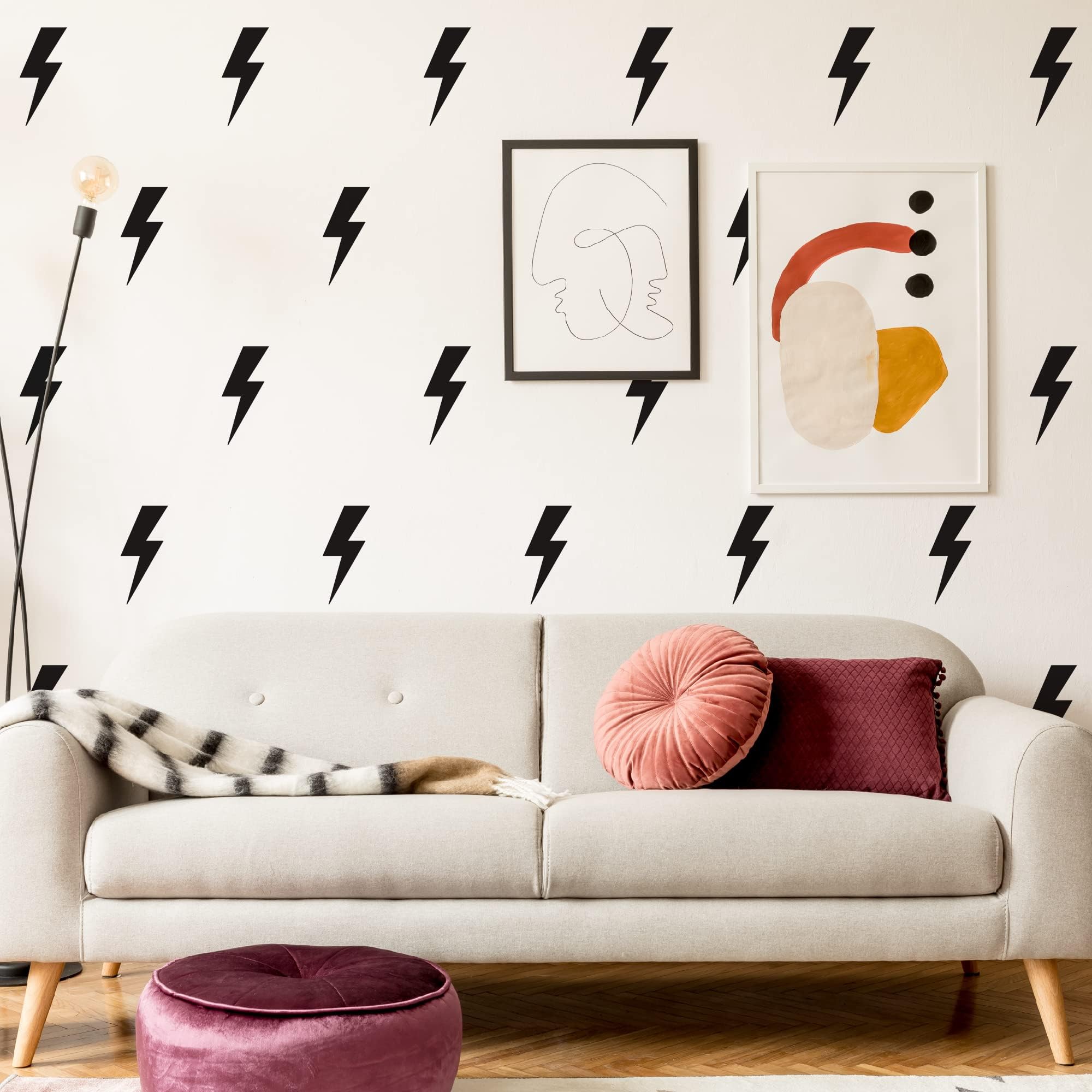 Amazon.com: Zaiphany 48 PCS Black Lightning Bolt Decals for Wall or ...