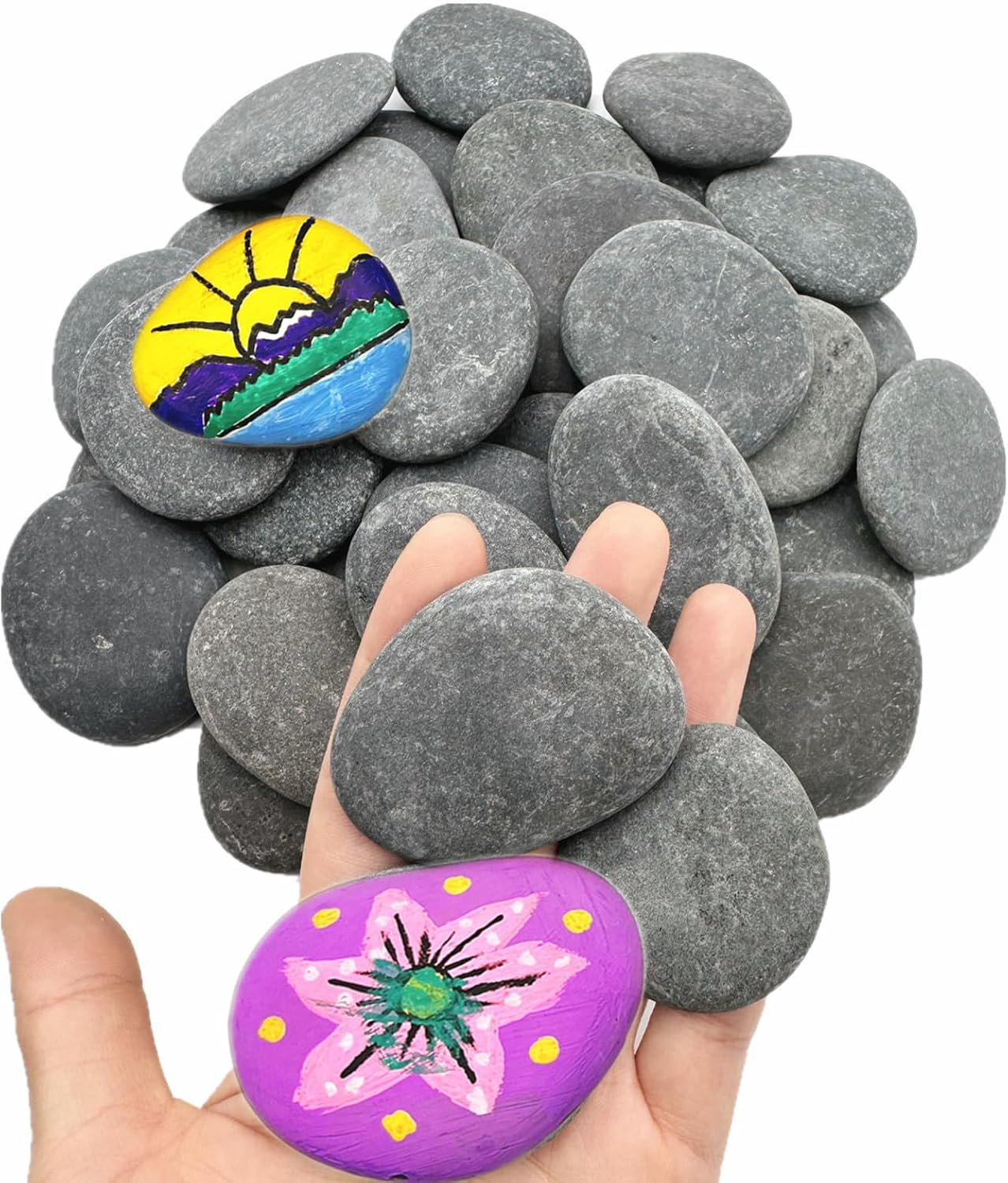 Amazon.com: Lifetop 100 PCS Painting Rocks Bulk, Natural River DIY ...