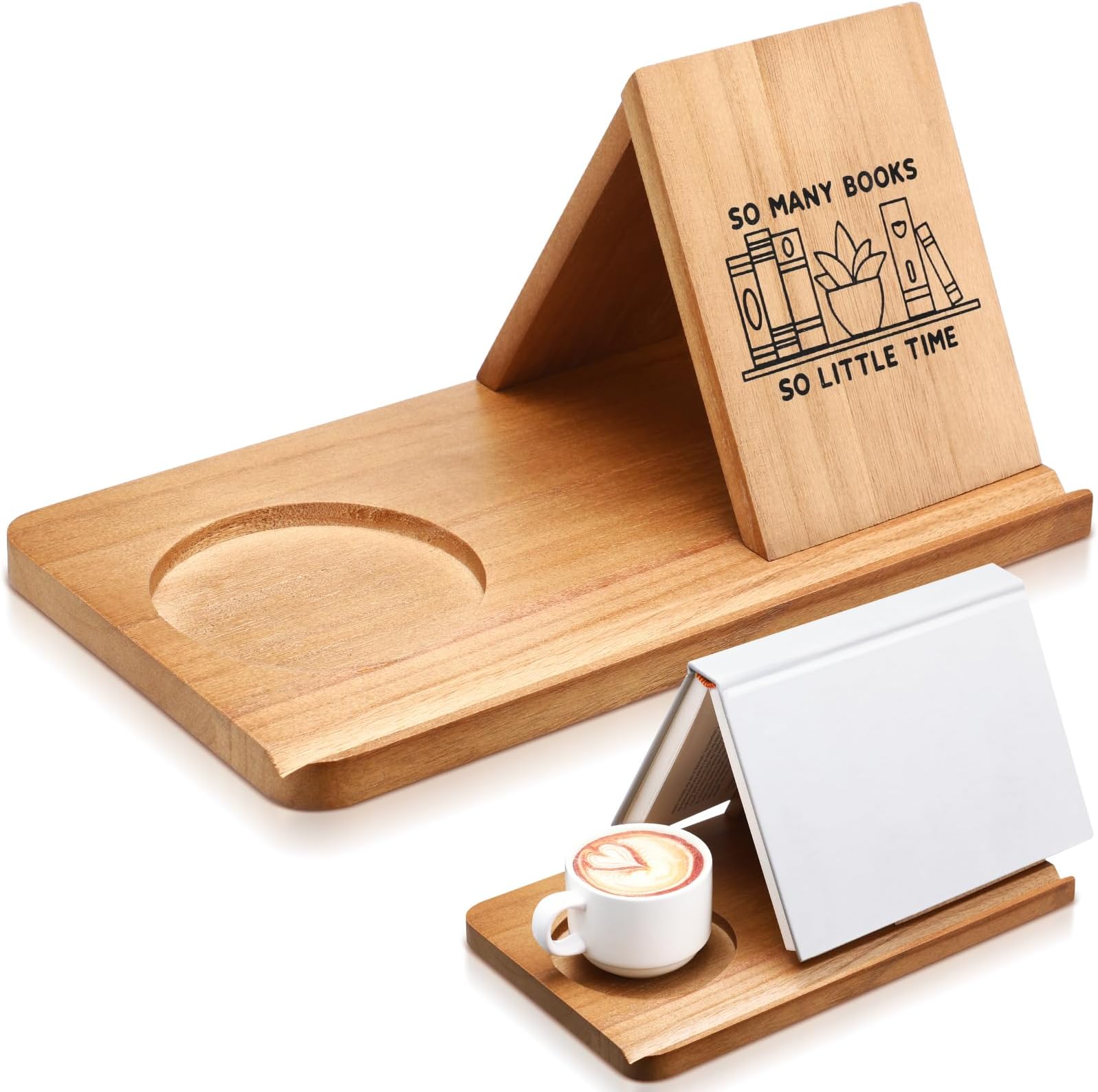 Amazon.com : PILSAMAS Small Wood Bookshelf, Book Lovers Gifts, Triangle ...
