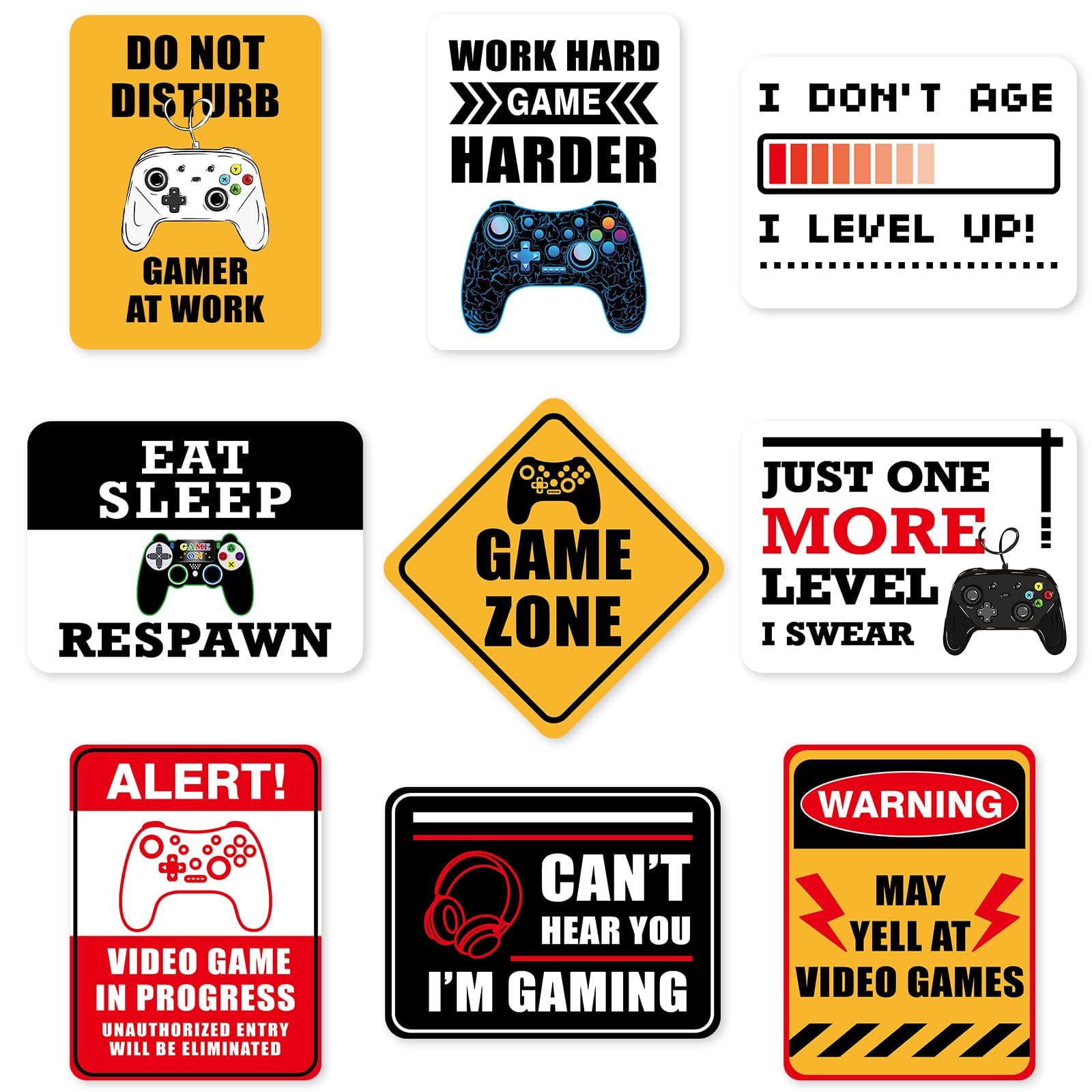Amazon.com: WERNNSAI Video Game Party Decorations - 9 PCS Game Zone ...