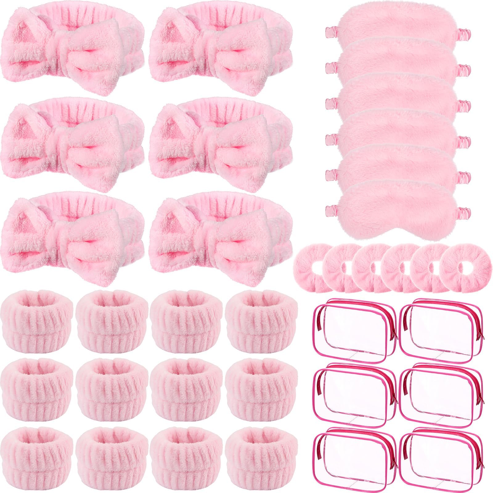 Amazon.com : Lnrueg 48Pcs SPA Kit-12Pcs Spa Headband Bow + 24 Wrist ...